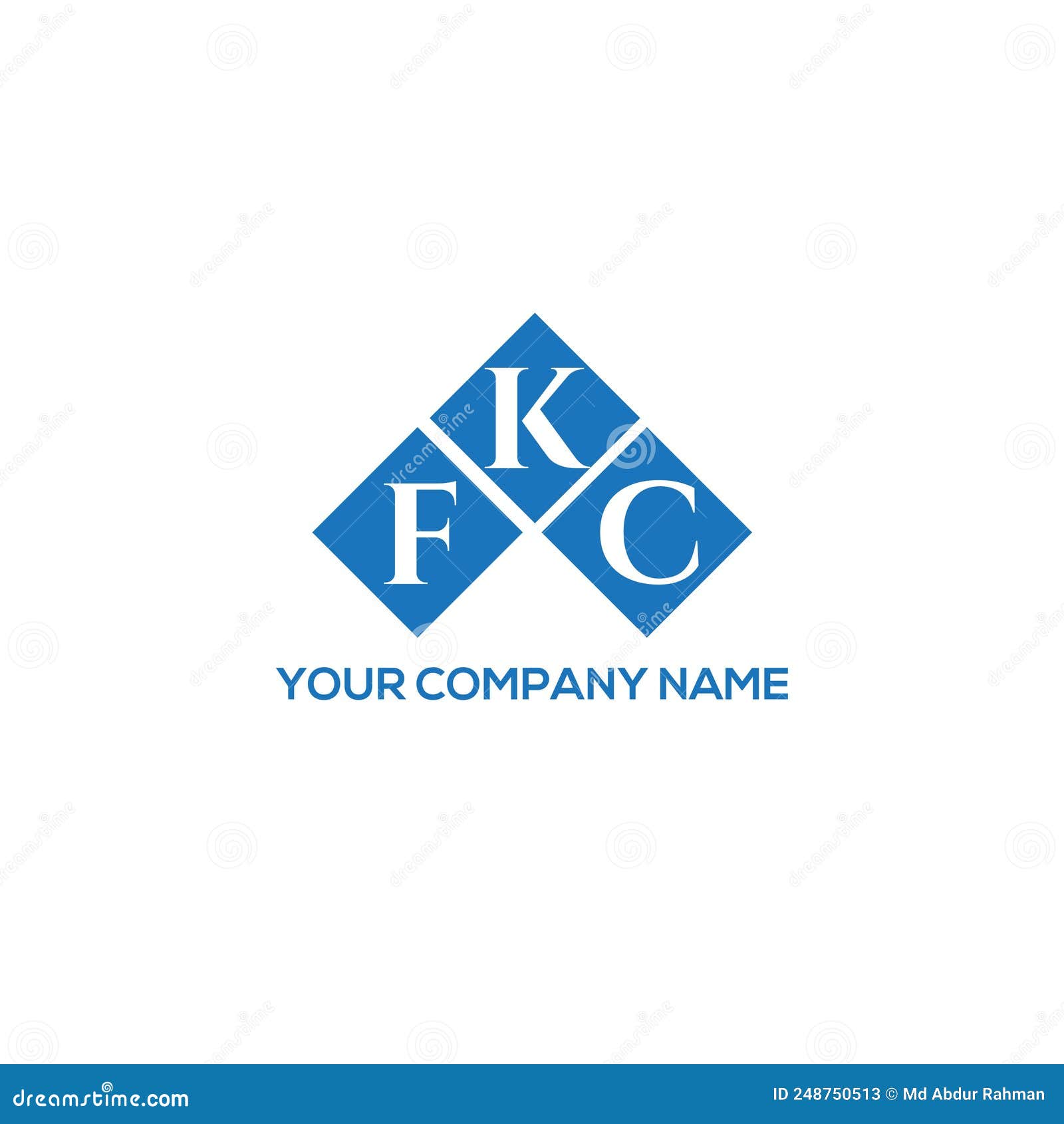 FKC Letter Logo Design on WHITE Background. FKC Creative Initials ...