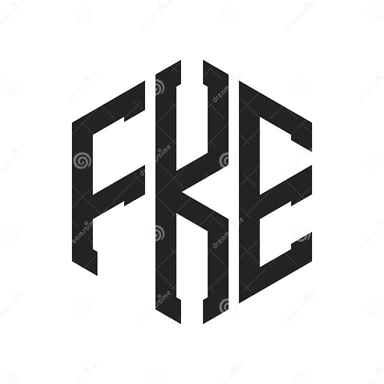 FKE Logo Design. Initial Letter FKE Monogram Logo Using Hexagon Shape ...