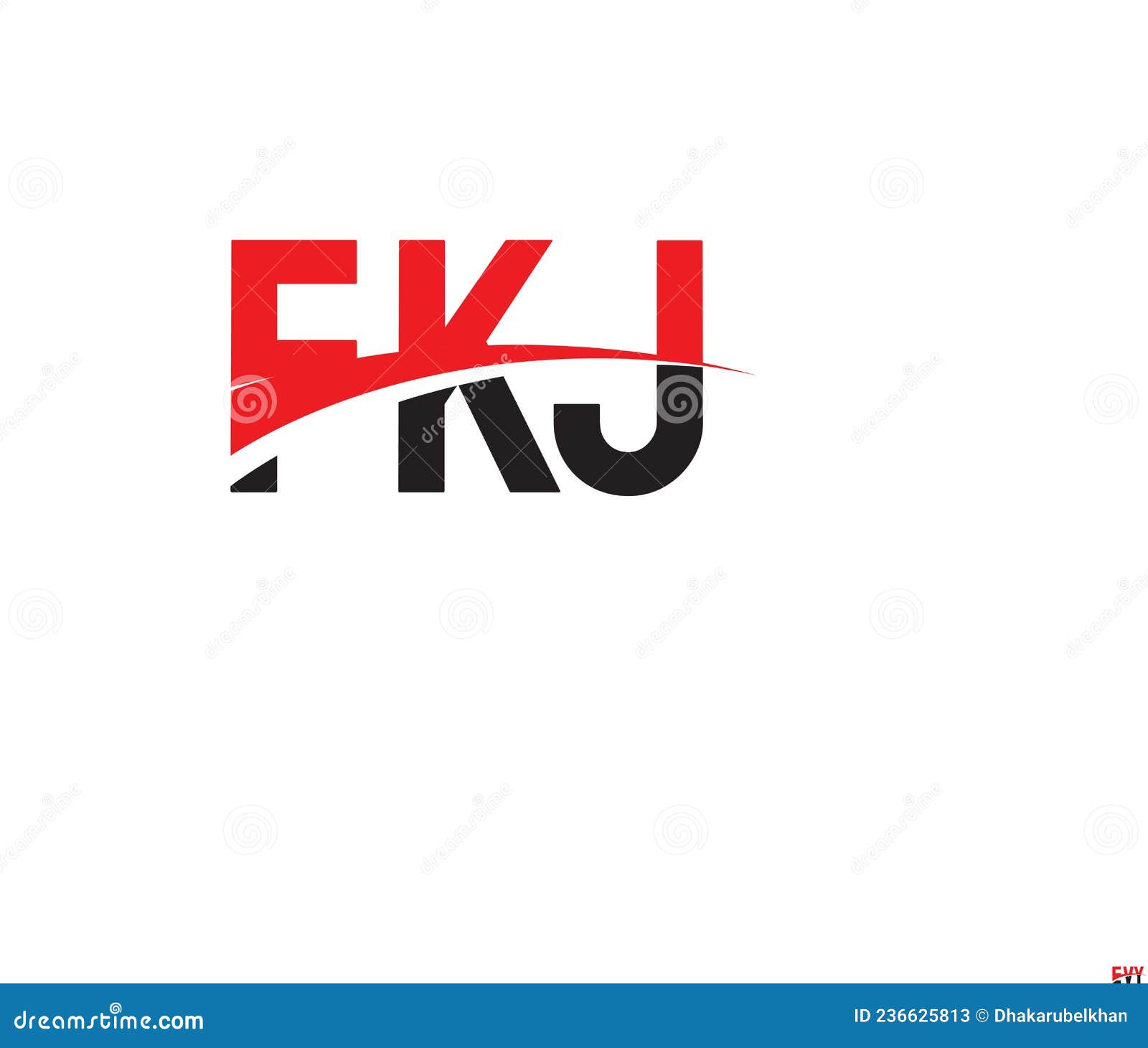 FKJ Letter Initial Logo Design Vector Illustration Stock Vector ...