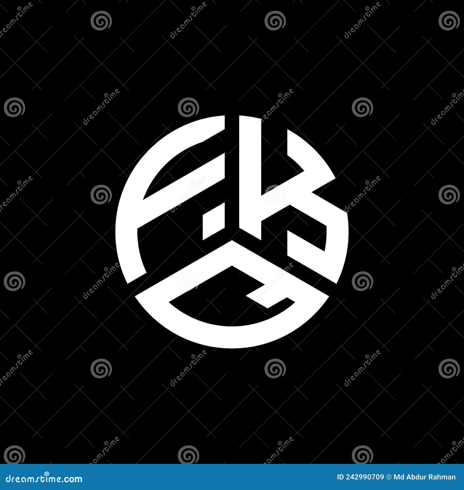 FKQ Letter Logo Design on White Background. FKQ Creative Initials ...
