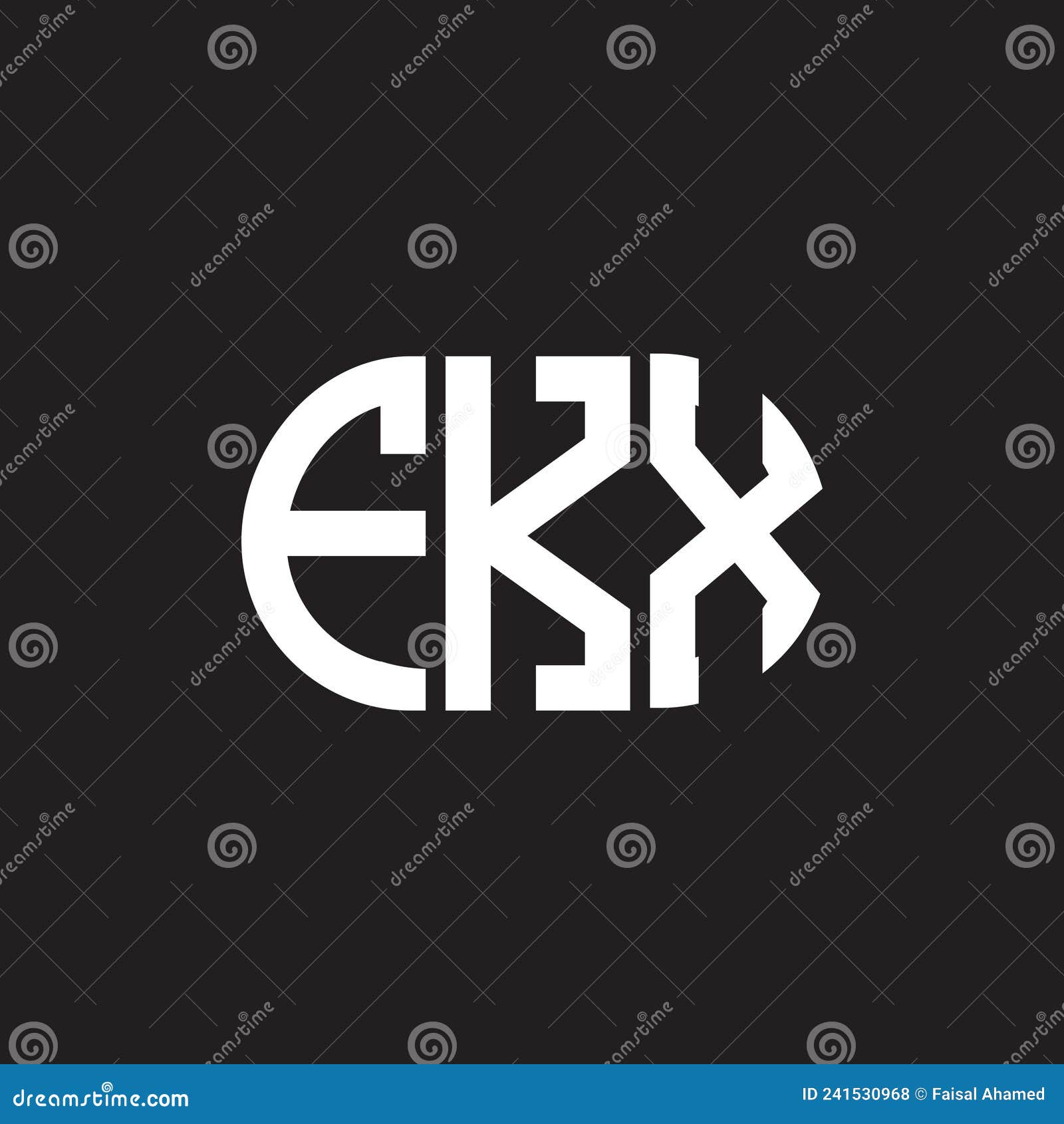 FKX Letter Logo Design on Black Background. FKX Creative Initials ...