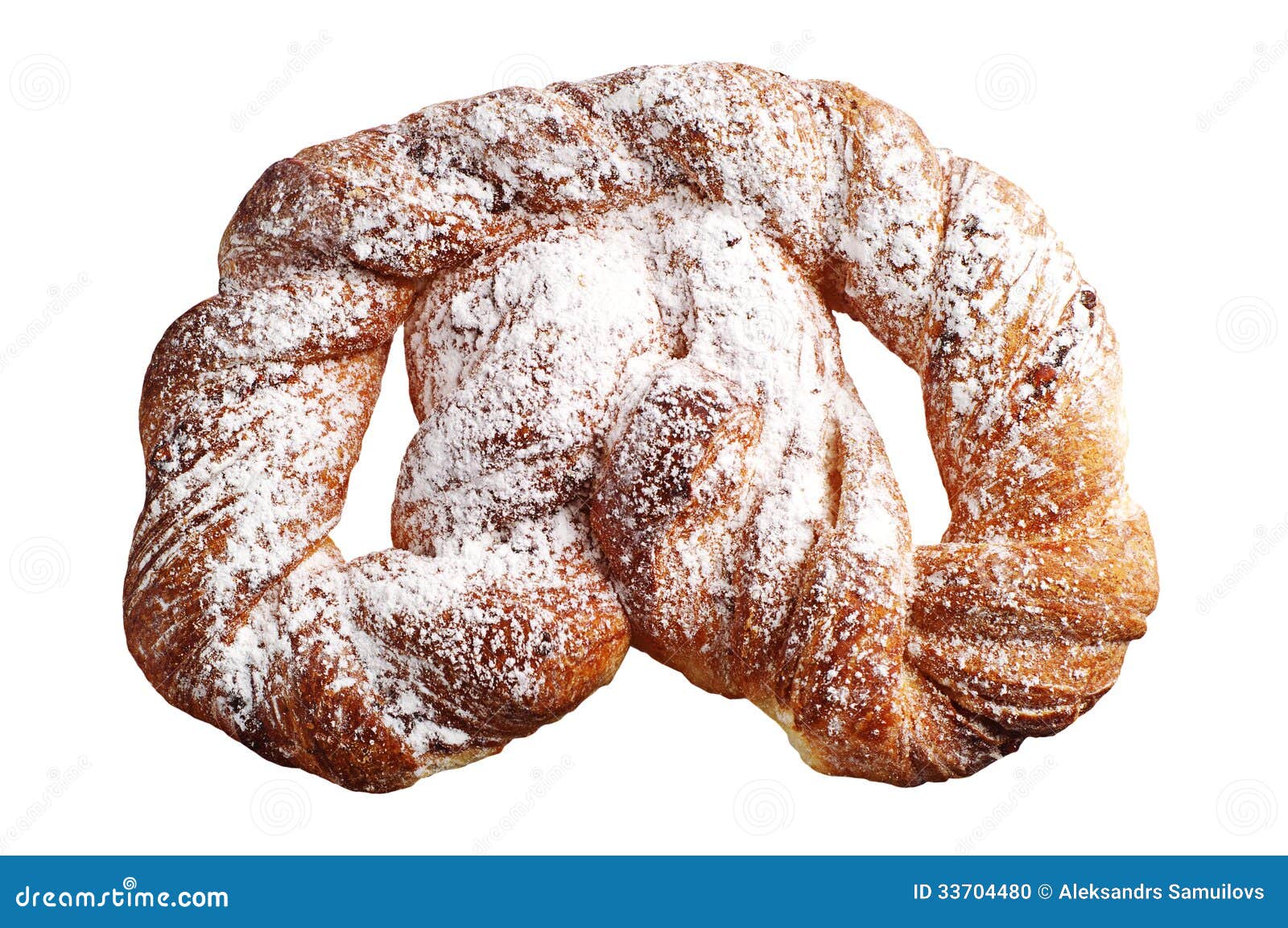 Flätad Bulle Med Pudrat Socker Arkivfoto - Bild av produkt, baksheesh ...