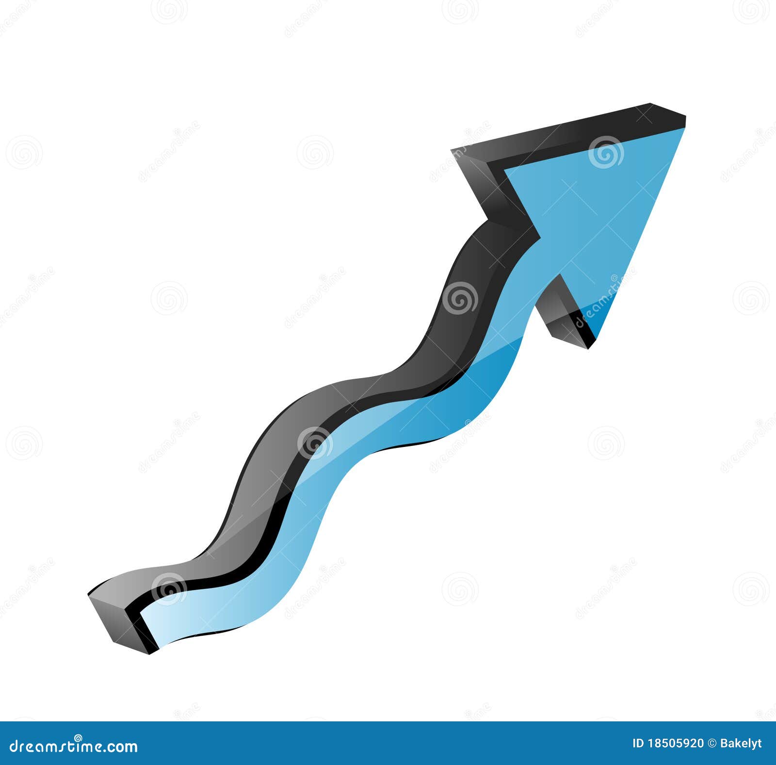 Flèche 3D illustration de vecteur. Illustration du bleu - 18505920