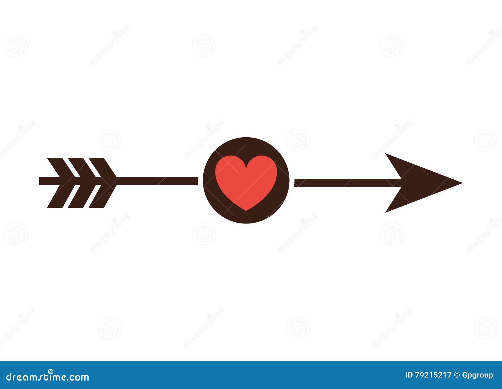 Flèche Avec L'icône De Coeur Illustration de Vecteur - Illustration du ...