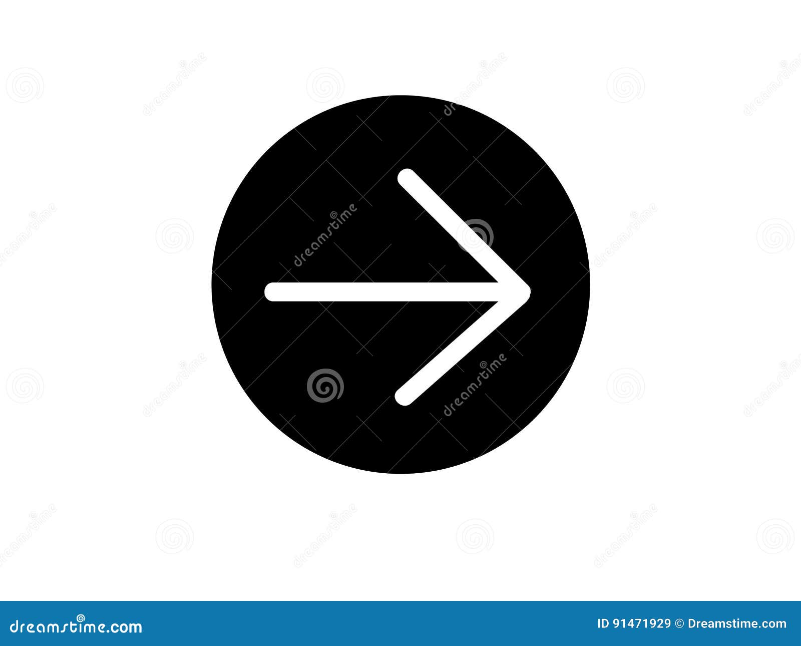 Flèche Blanche En Cercle Noir Illustration de Vecteur - Illustration du ...