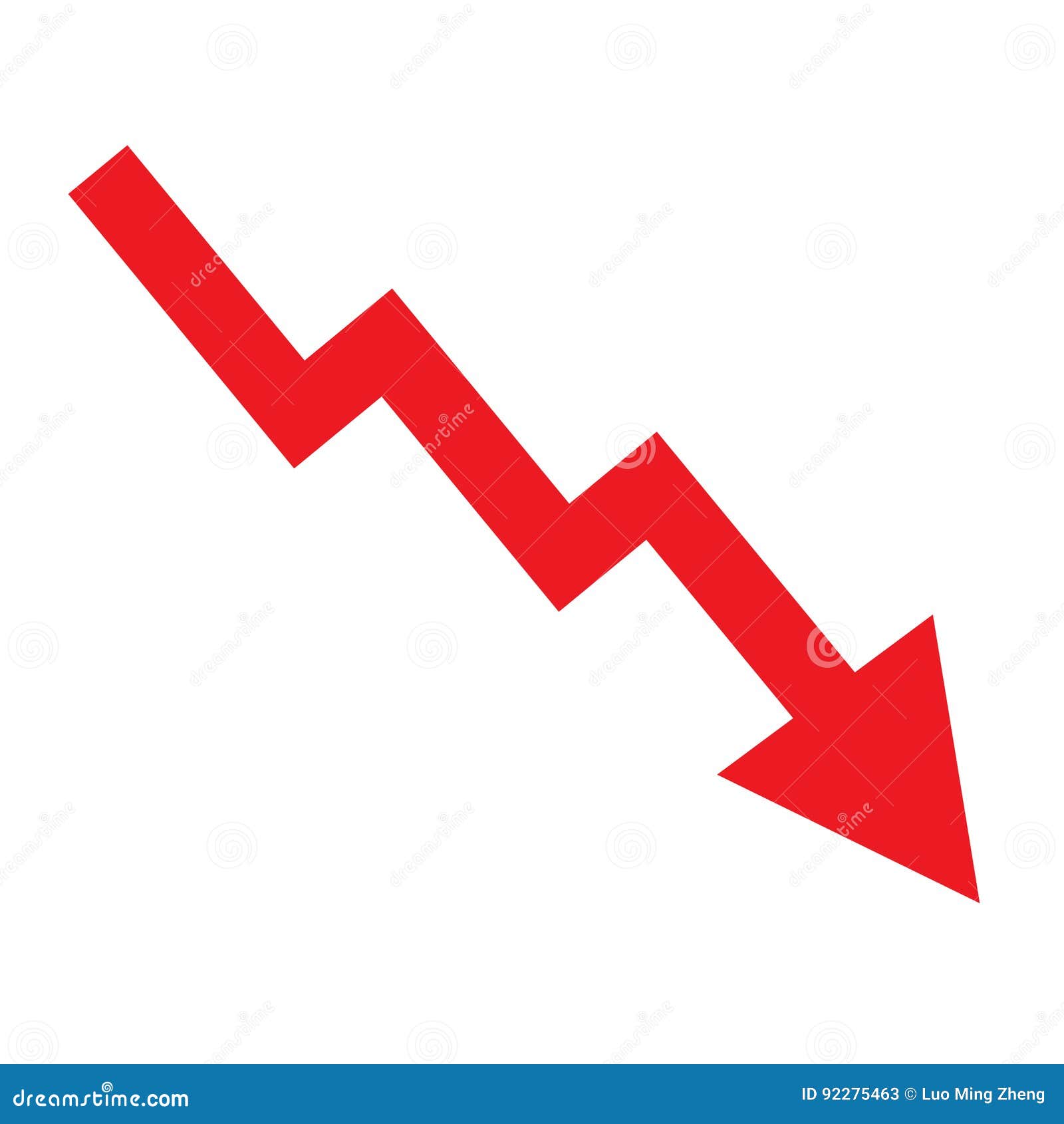 Flèche de baisse illustration de vecteur. Illustration of plat - 92275463
