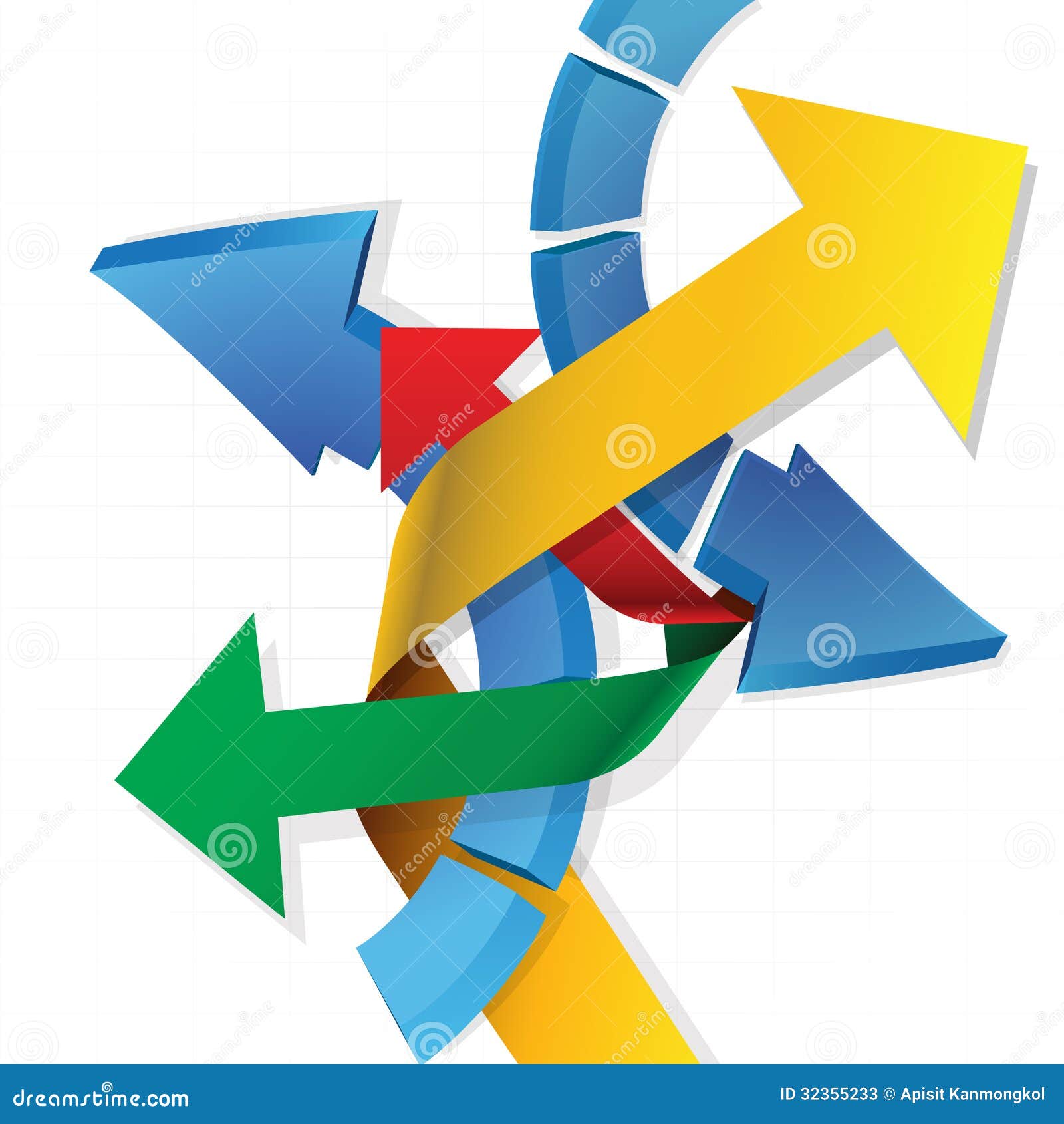 Flèches Multiples Dans Le Graphique Illustration de Vecteur ...