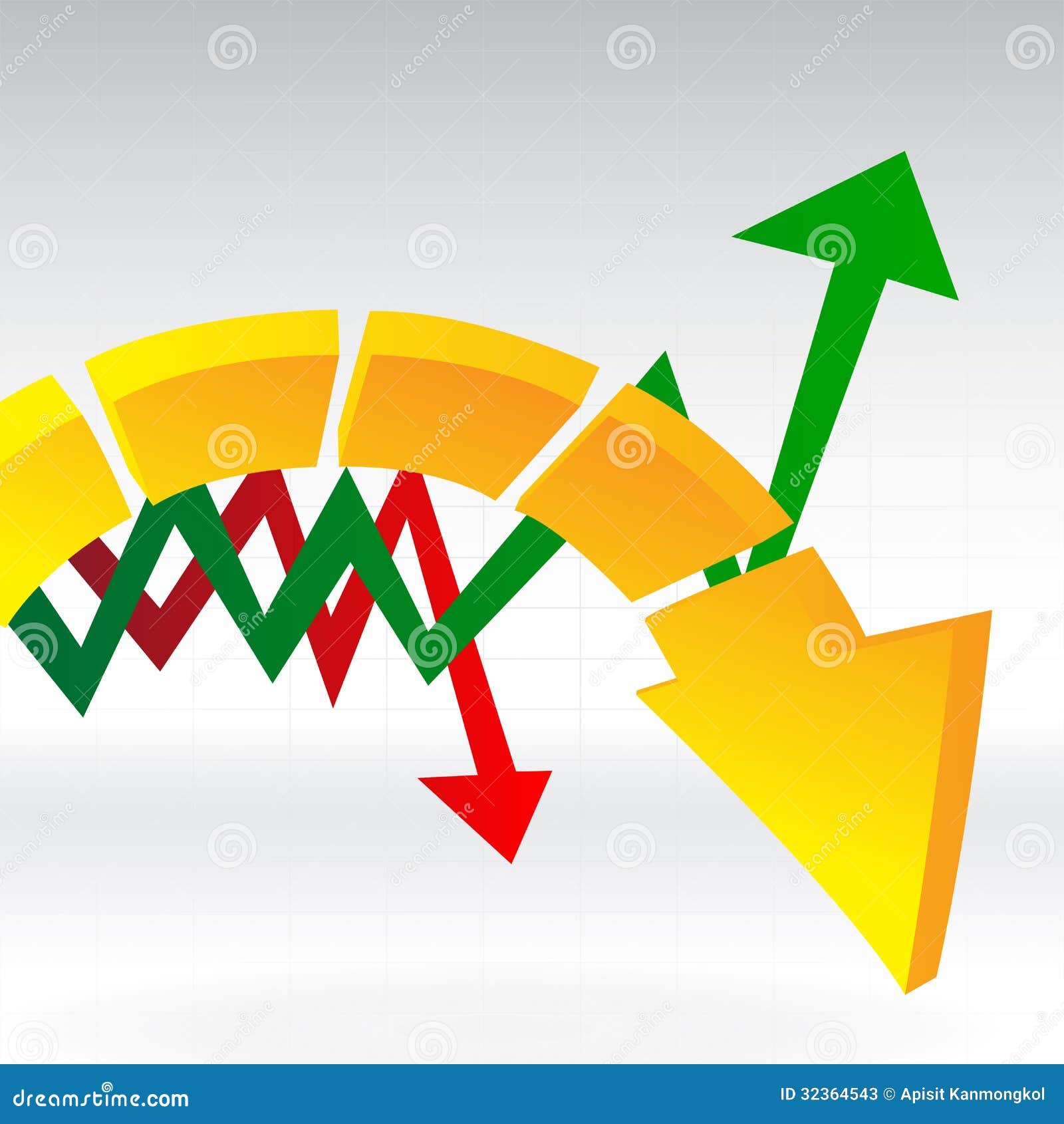 Flèches Multiples Dans Le Graphique Illustration de Vecteur ...