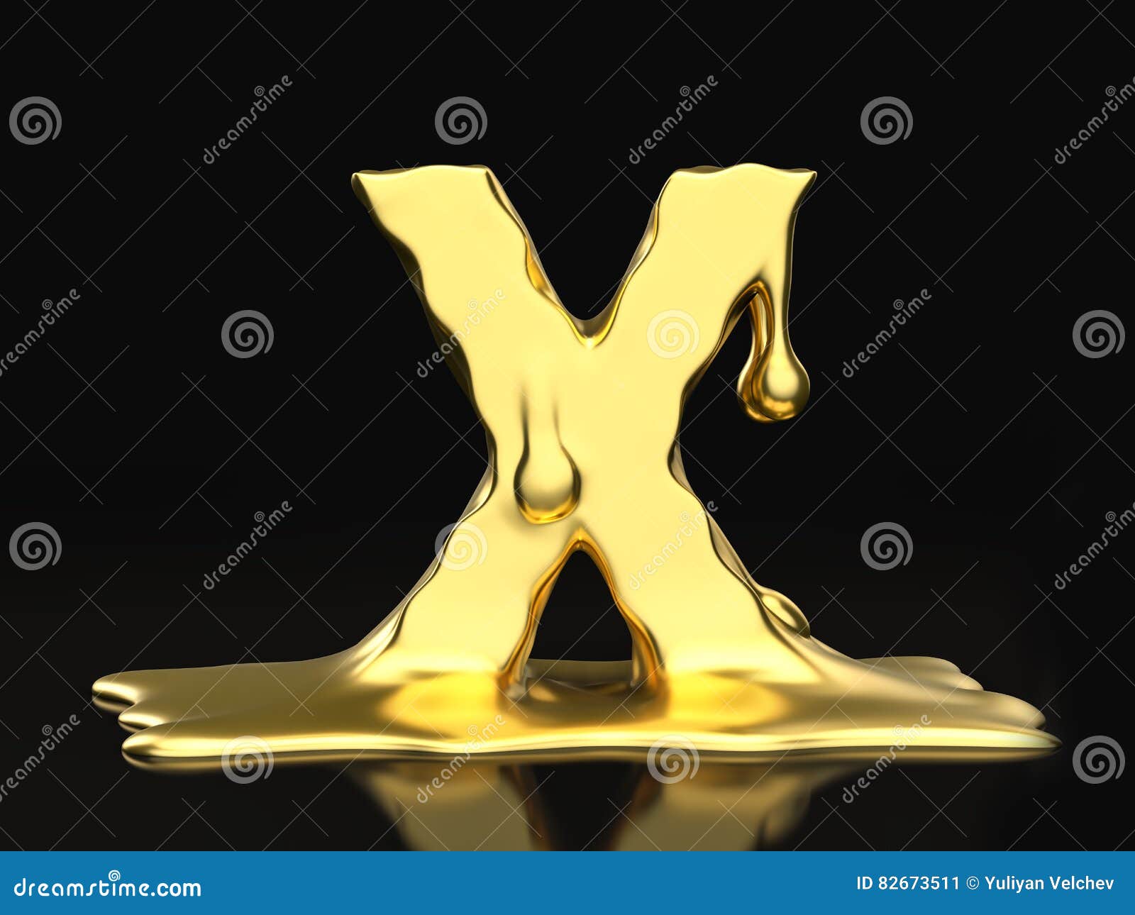 Flüssiger Goldbuchstabe X stock abbildung. Illustration von alphabet ...