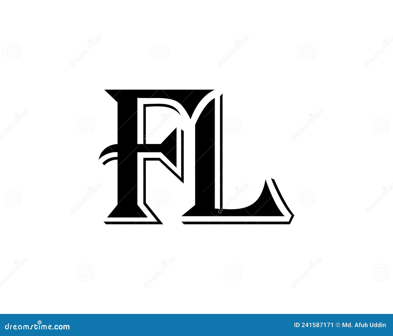 FL Letters Logo Initials Monogram Design Concept Stock Vector ...