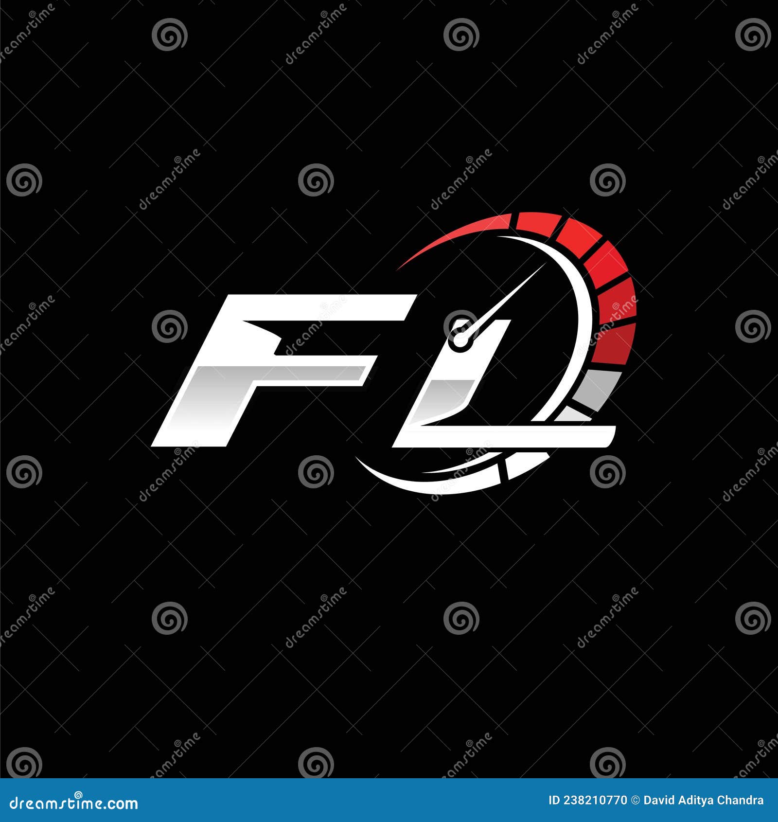 FL Logo Letter Speed Meter Racing Style Stock Vector - Illustration of ...