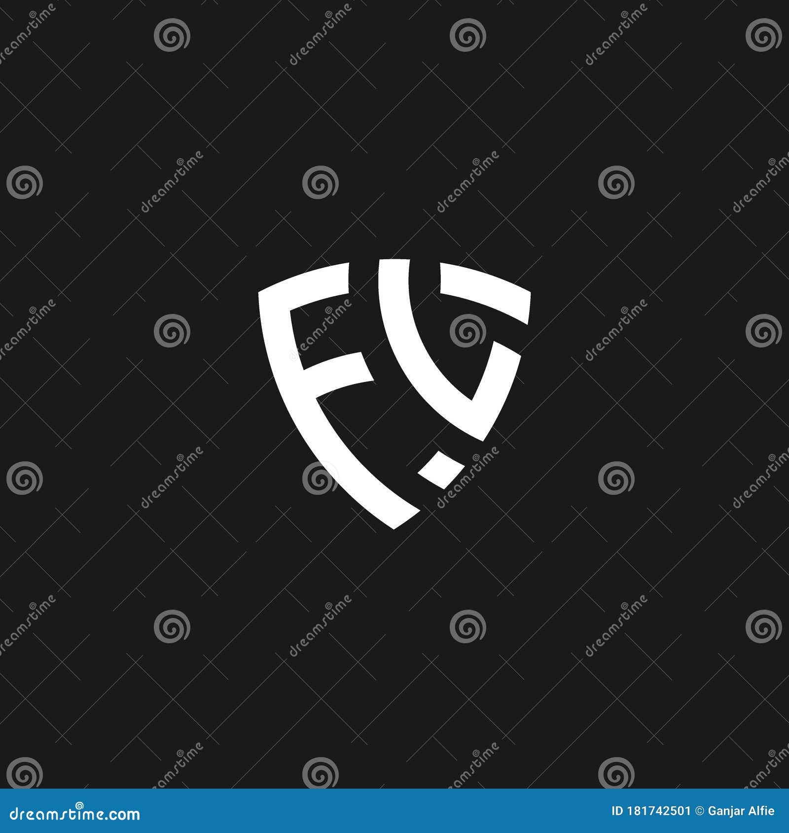 FL Monogram Logo with Shield Shape Stock Vector - Illustration of ...
