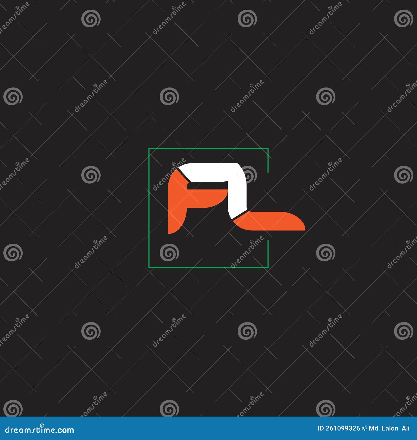 FL Text Logo Design stock vector. Illustration of vector - 261099326