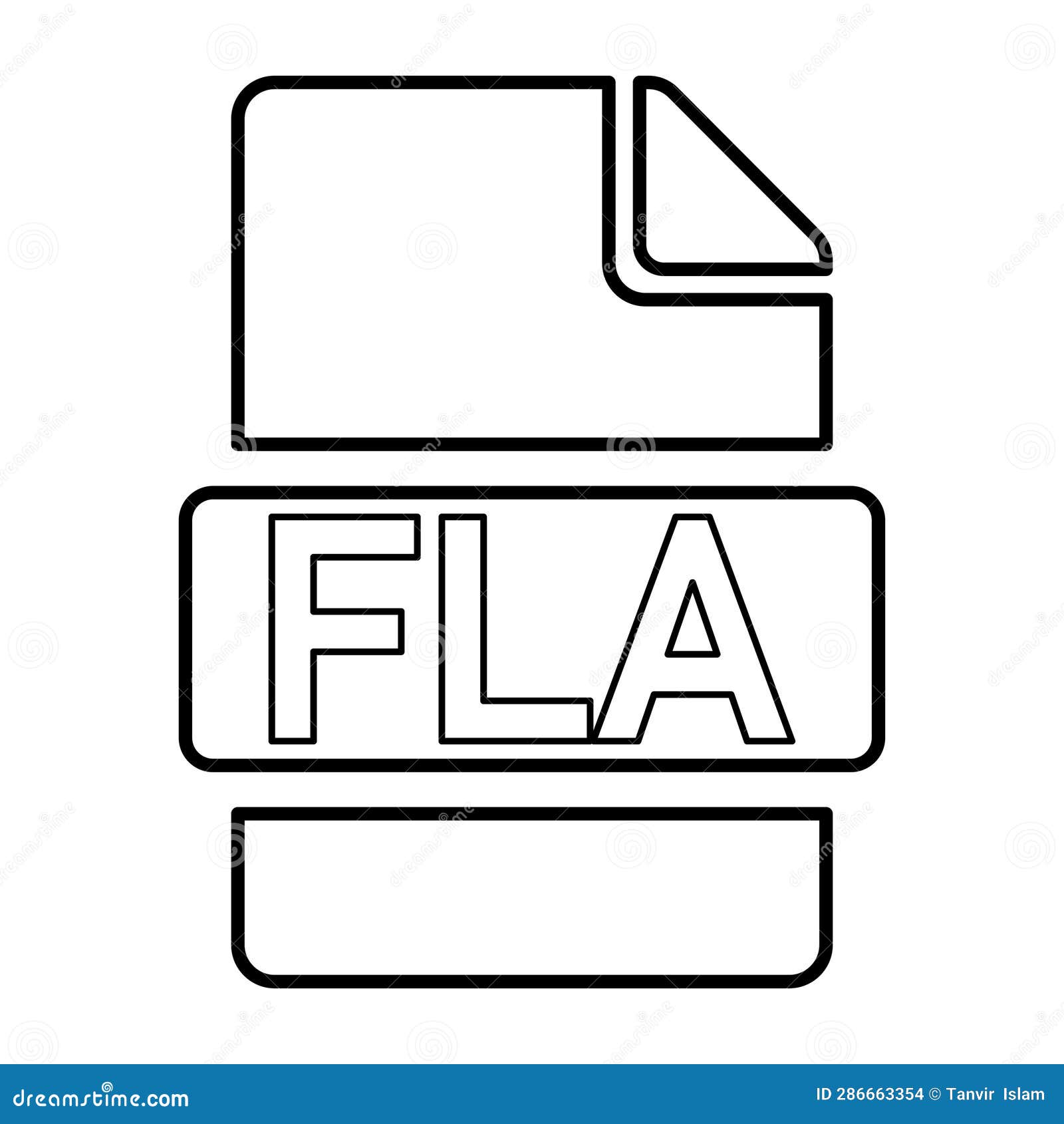 FLA File Format Icon stock vector. Illustration of sign - 286663354