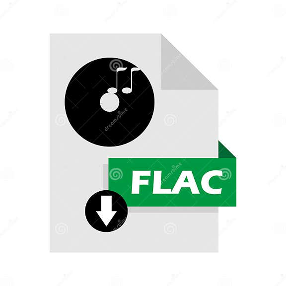 Flac Download Audio File Format Stock Vector - Illustration of computer ...