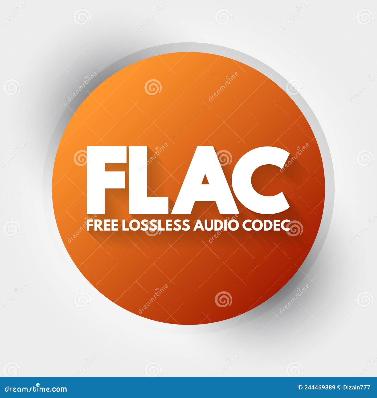 FLAC - Free Lossless Audio Codec Acronym, Technology Concept Background ...