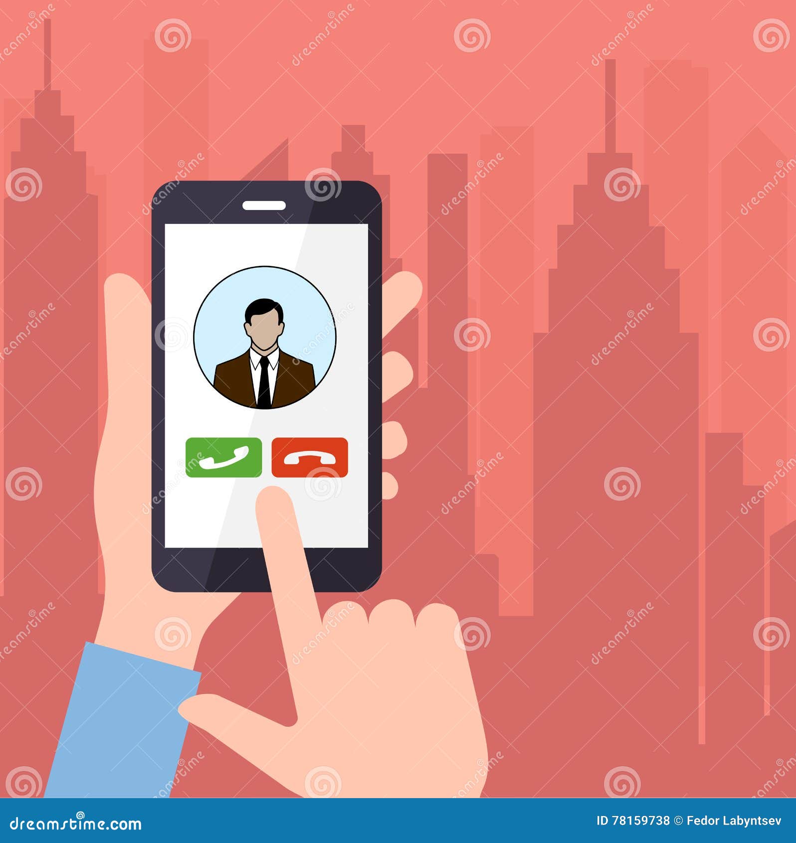 Flache Art Der Telefonanruf-Illustration Vektor Abbildung ...