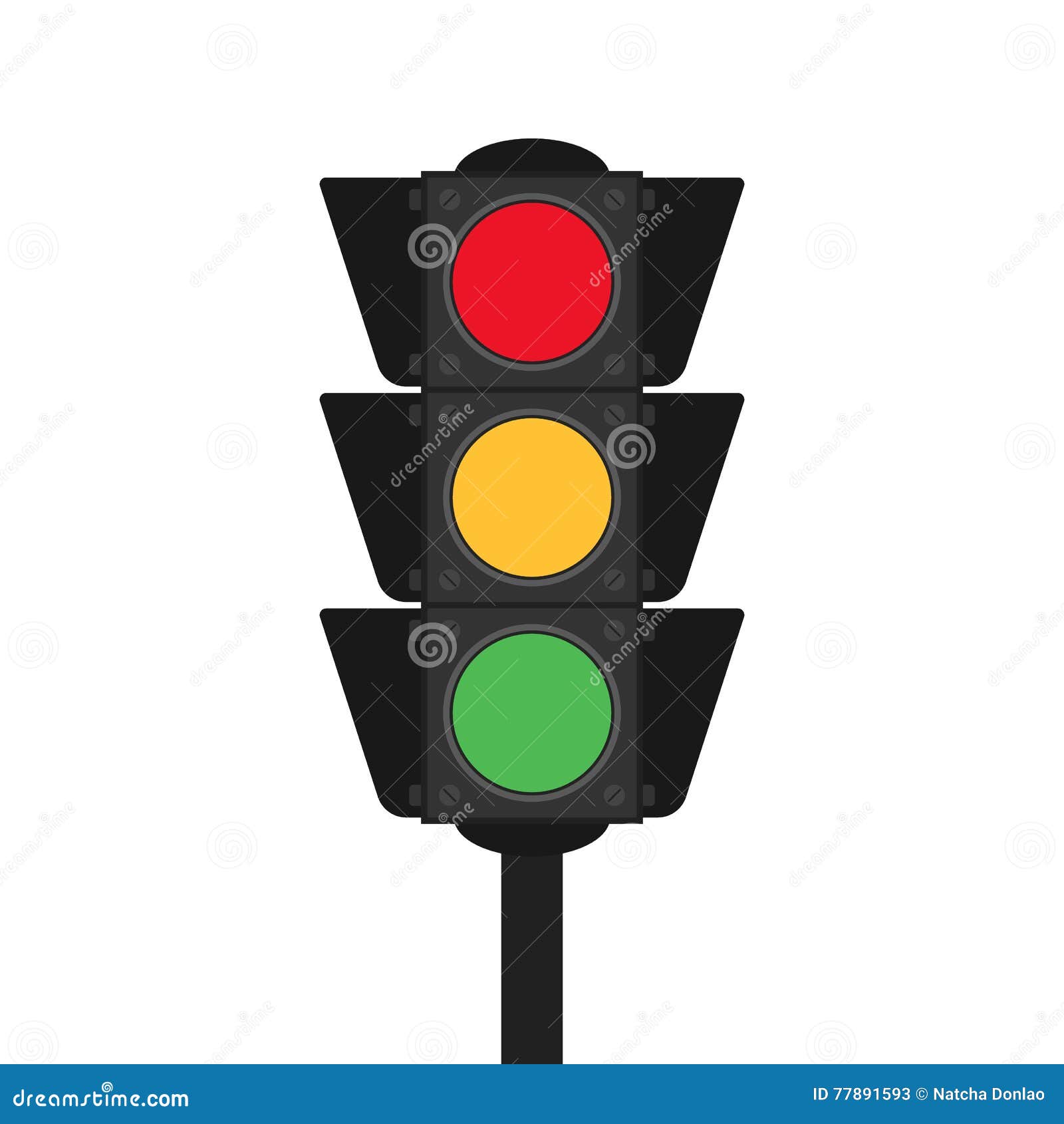 Flache Designillustration Der Ampel Stock Abbildung - Illustration von ...