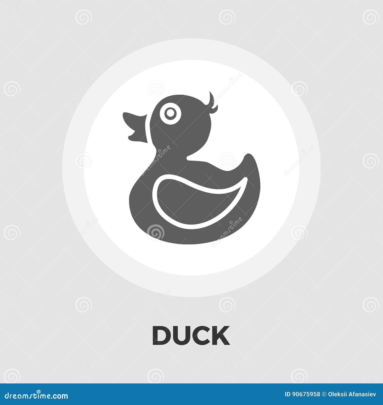 Flache Ikone der Ente vektor abbildung. Illustration von symbol - 90675958