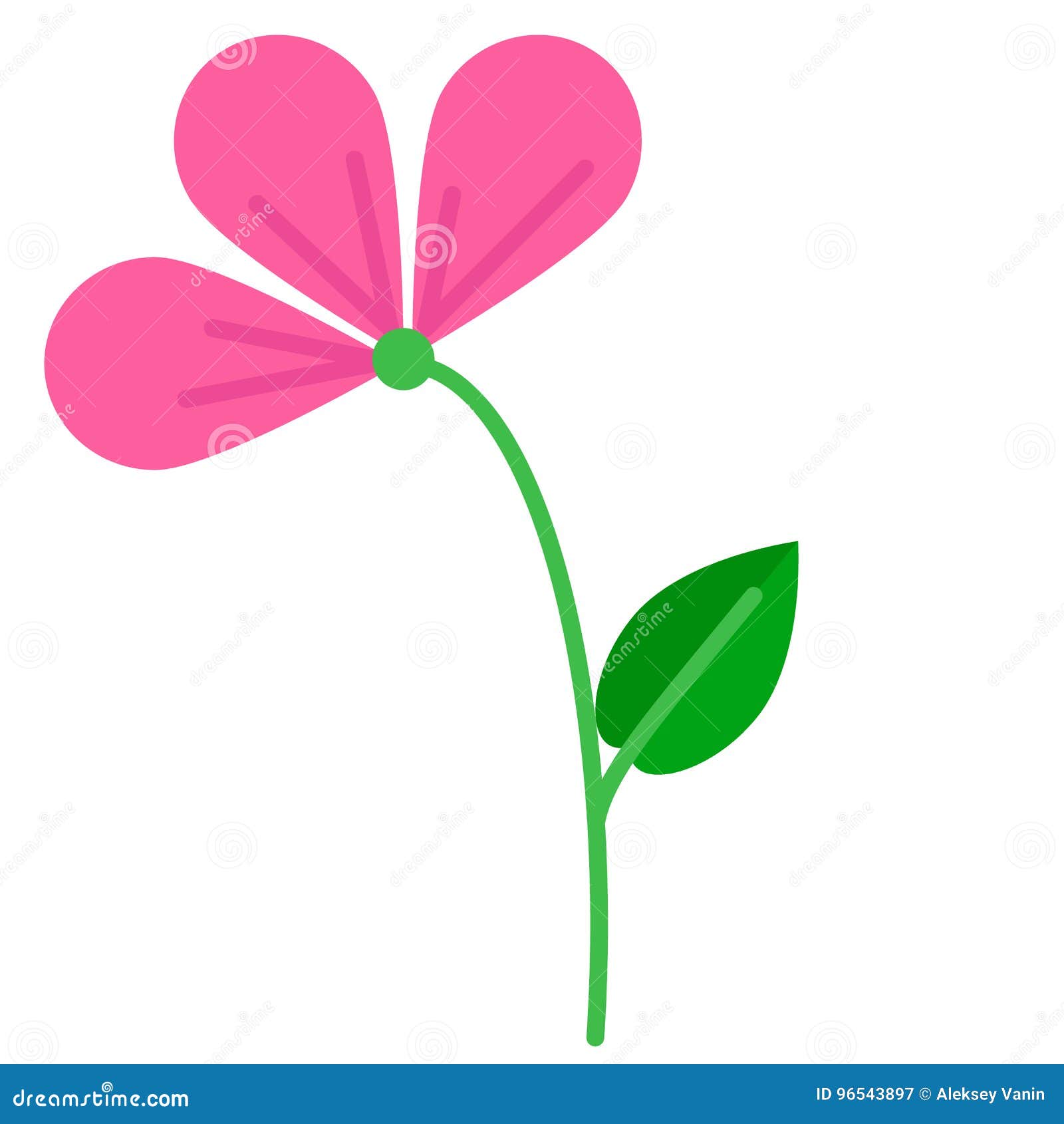 Flache Ikone Der Rosa Blume, Vektorzeichen Vektor Abbildung ...