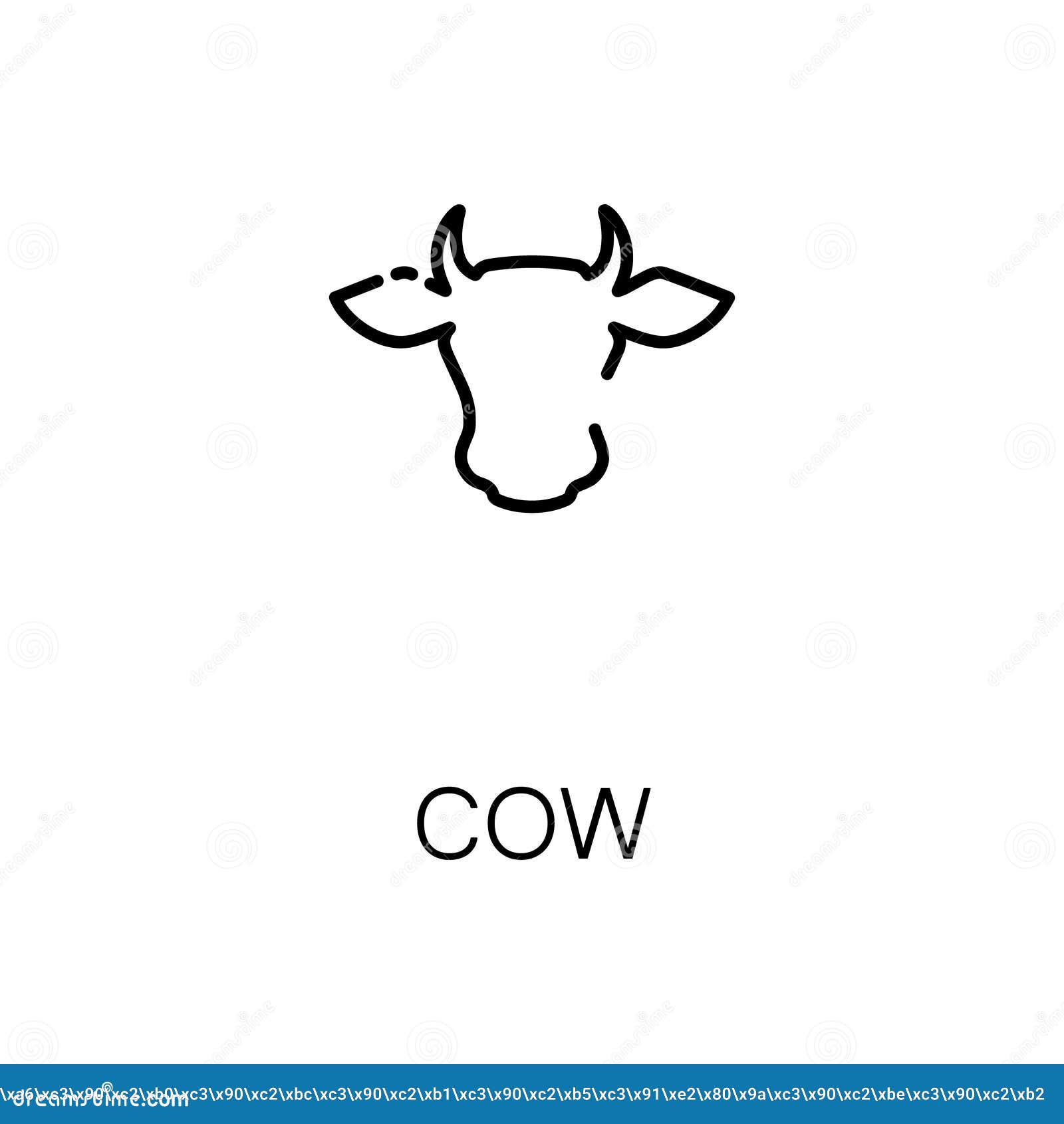 Flache Ikone Oder Logo Der Kuh Für Webdesign Vektor Abbildung ...
