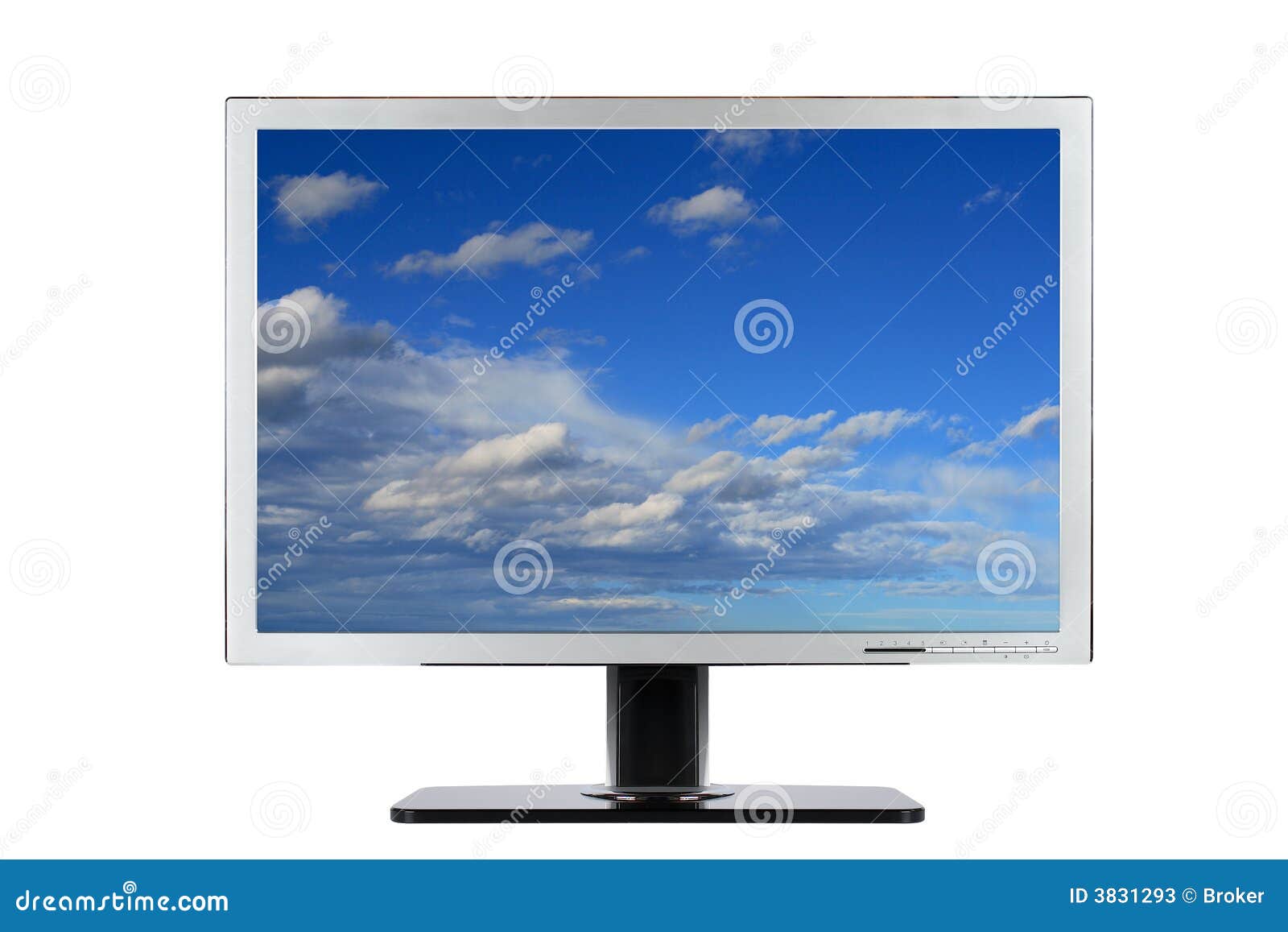 Flacher Breiter Bildschirm Des Computers Stockbild - Bild von getrennt ...