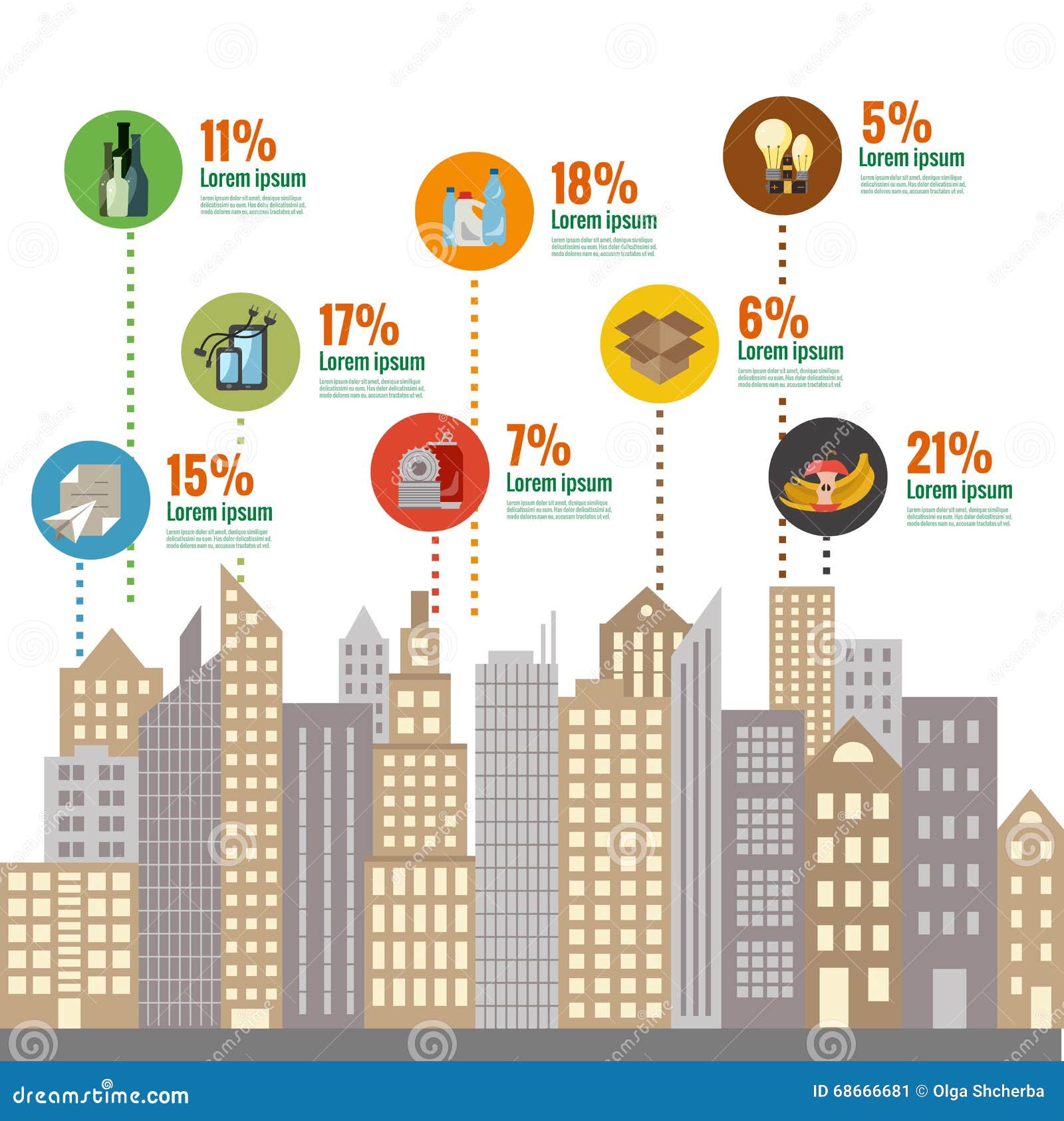 Flaches Konzept Der Abfallwirtschaft Vektor Abbildung - Illustration ...