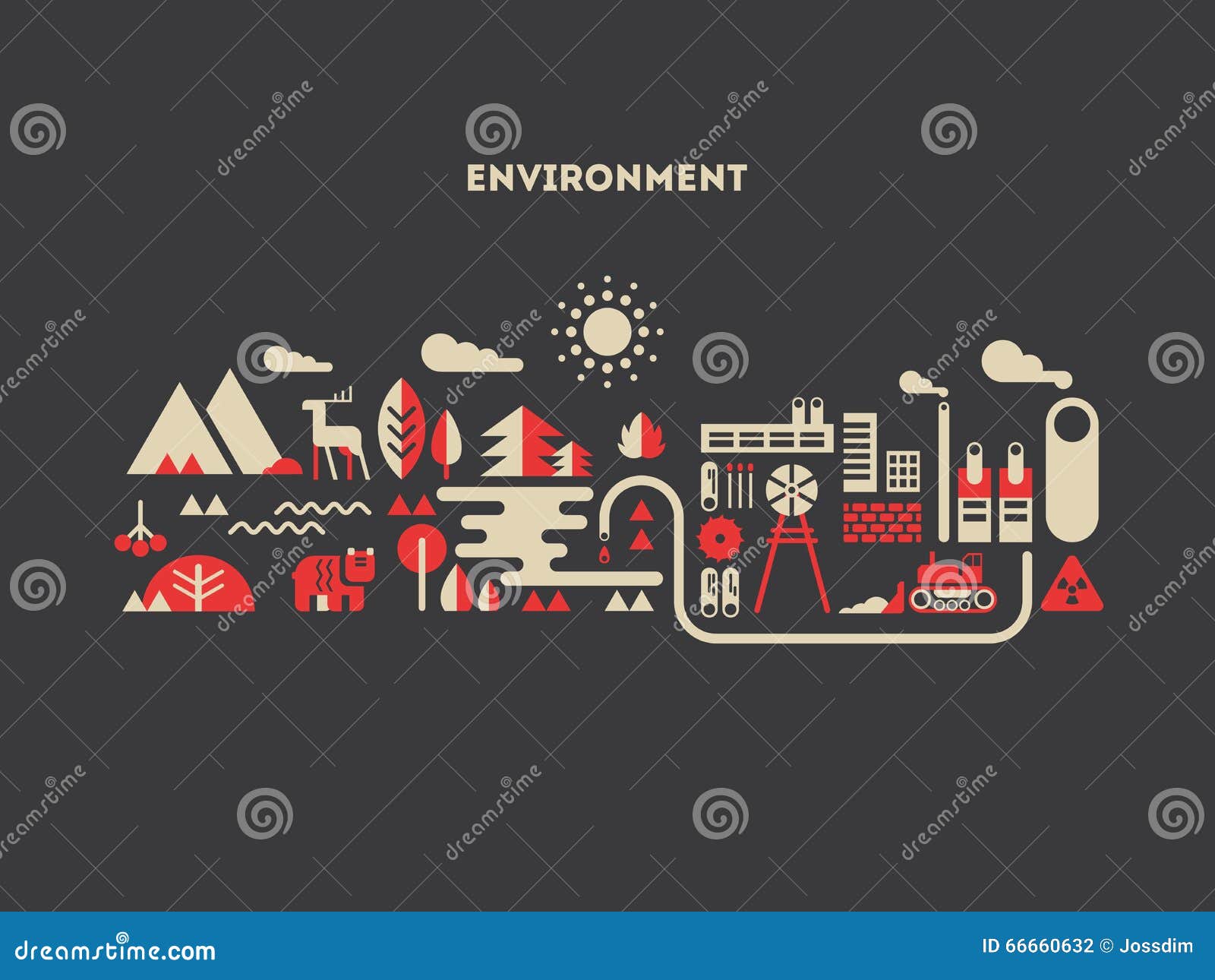 Flaches Konzept Des Umweltdesigns Vektor Abbildung - Illustration von ...