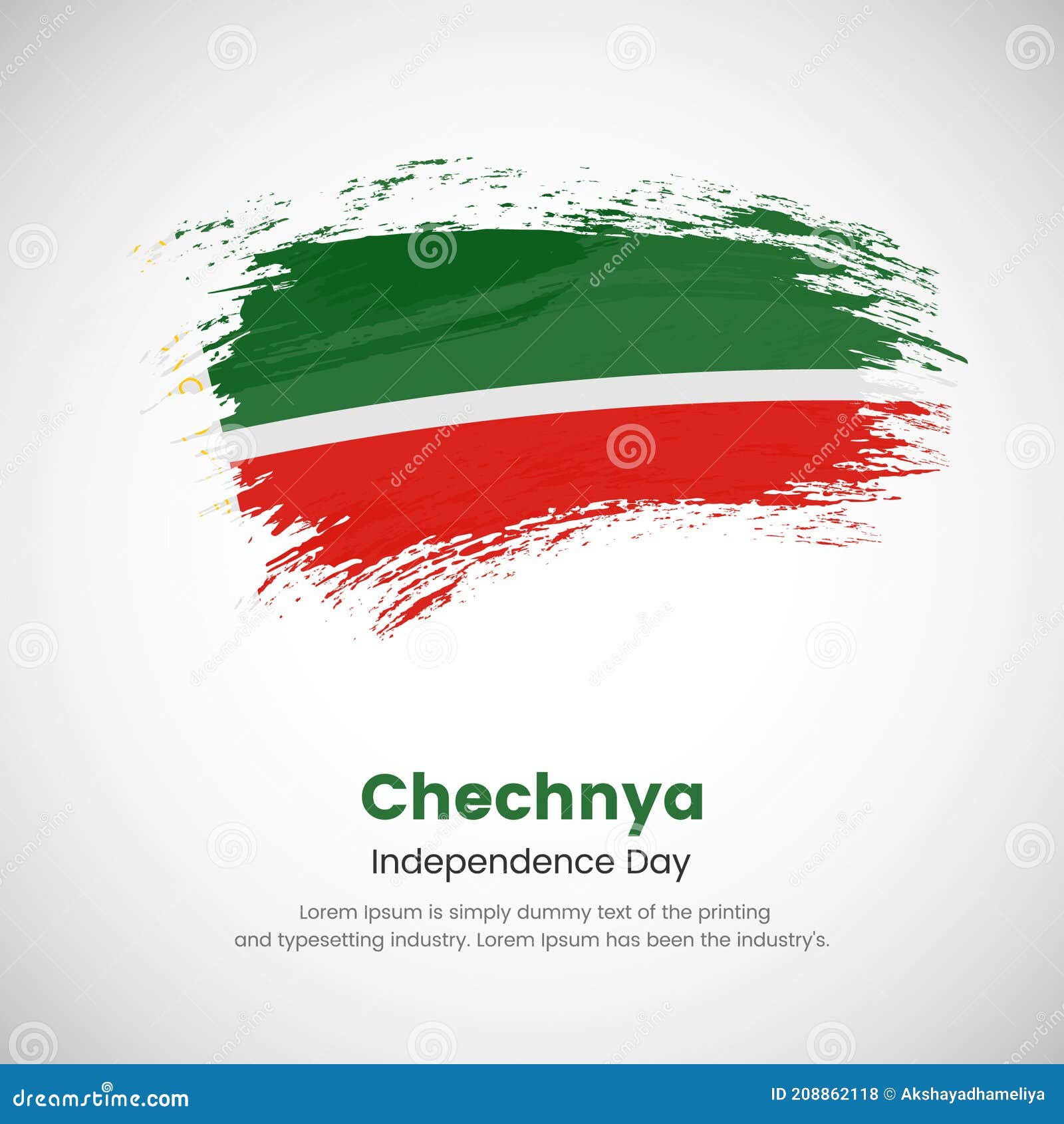 Independence Day of Chechnya with Brush Painted Grunge Flag of Chechnya ...