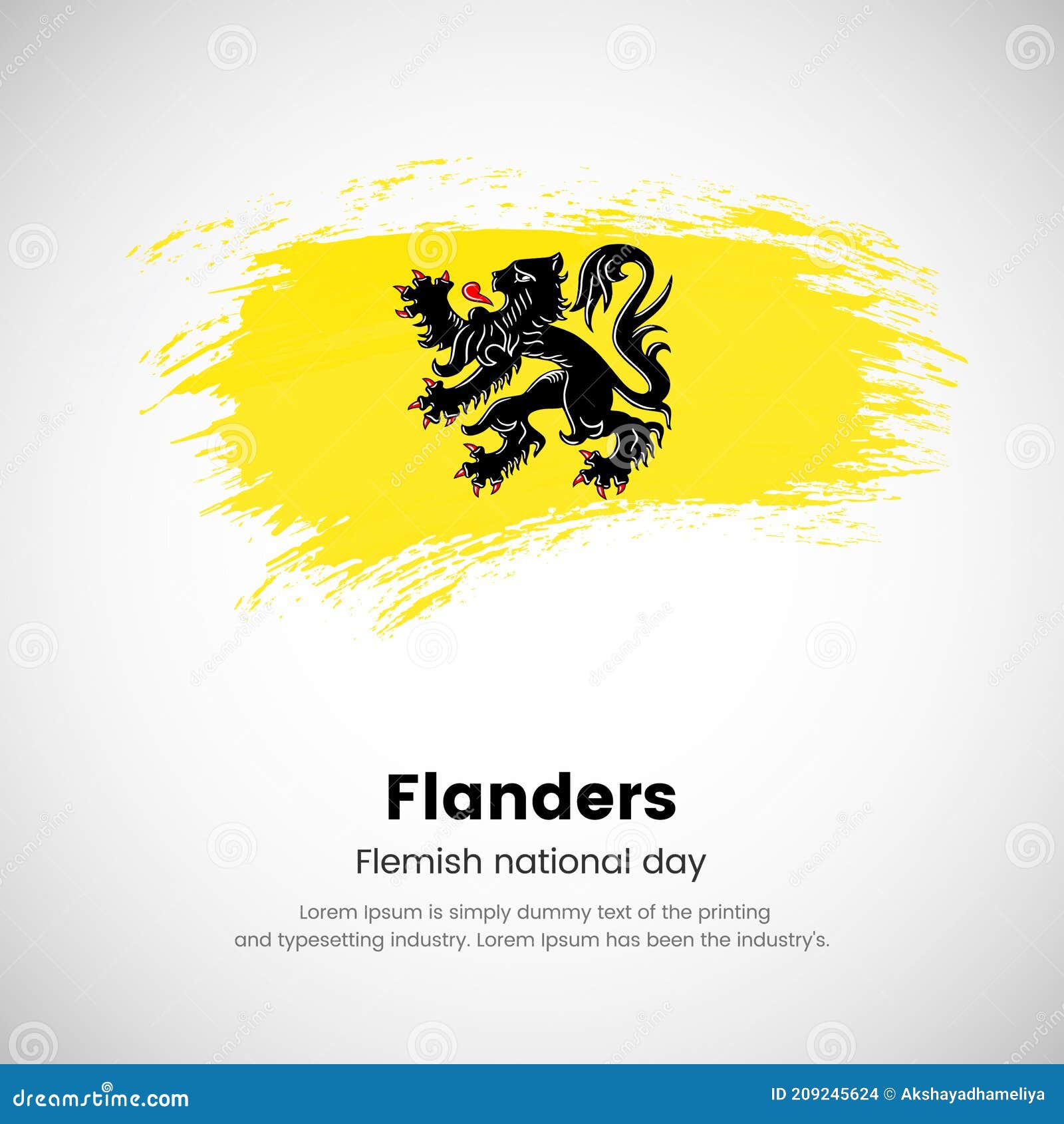 Grunge Flag of Flanders Country. National Day of Flanders. Creative ...