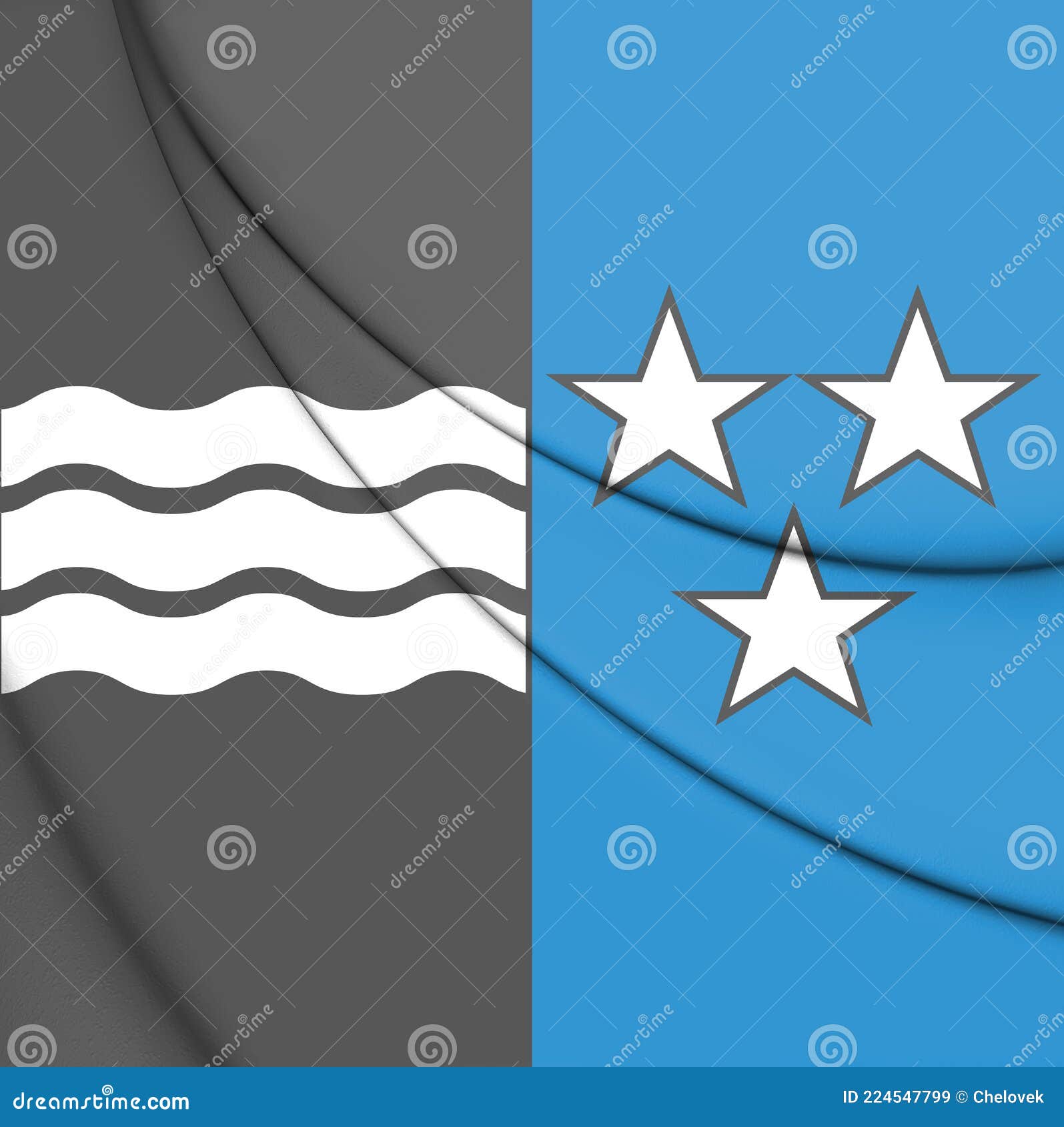 Flag of Aargau Canton, Switzerland. 3D Illustration Stock Illustration ...