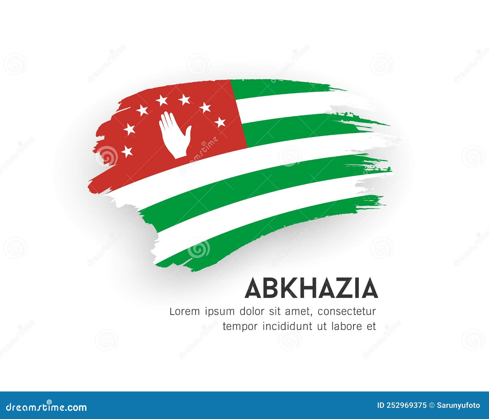 Flag of Abkhazia, Brush Stroke Design Isolated on White Background ...