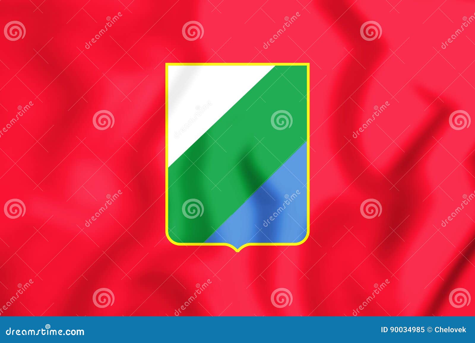 Flag of Abruzzo Region, Italy. 3D Illustration Stock Illustration ...