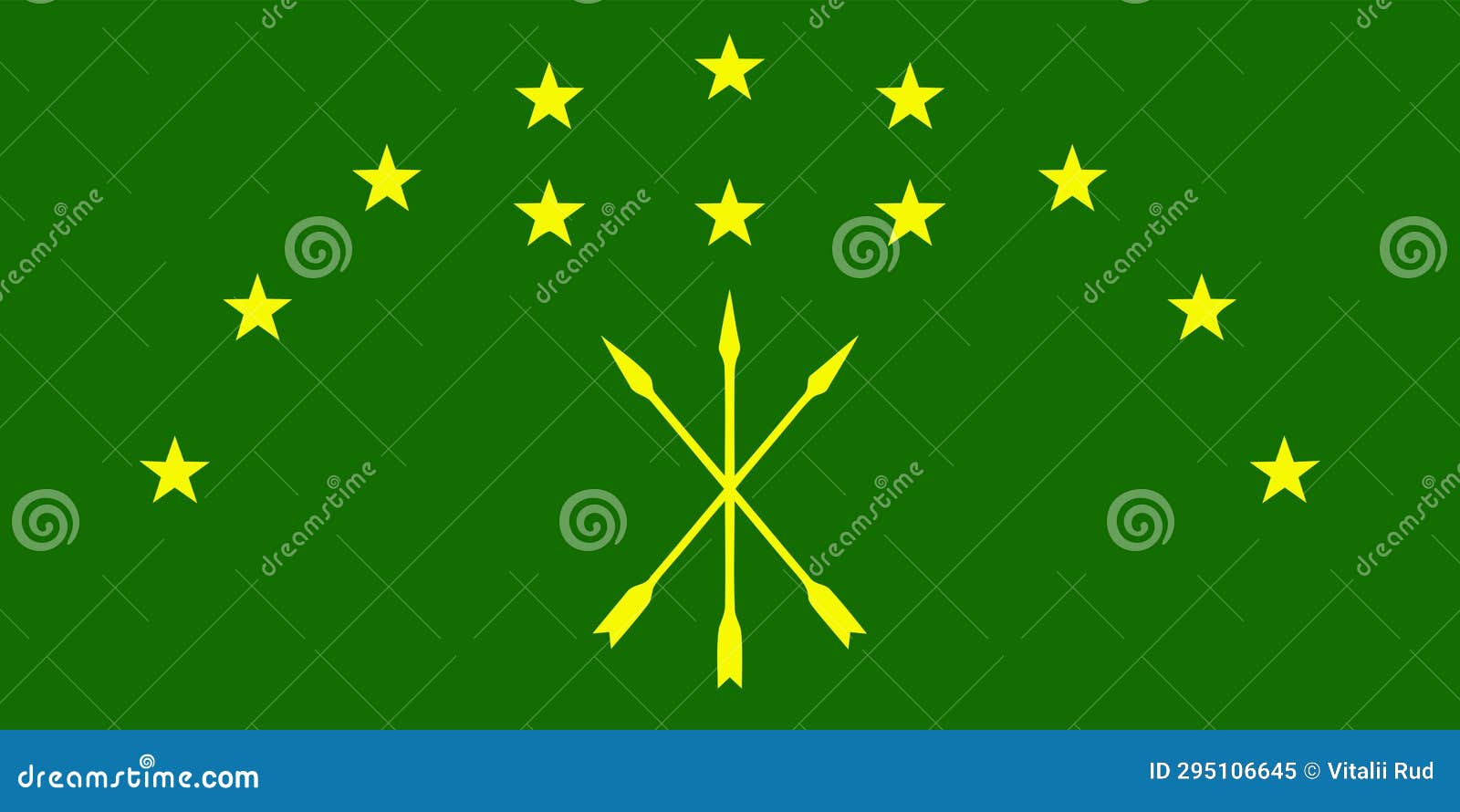 Flag of Adygea stock vector. Illustration of graphic - 295106645