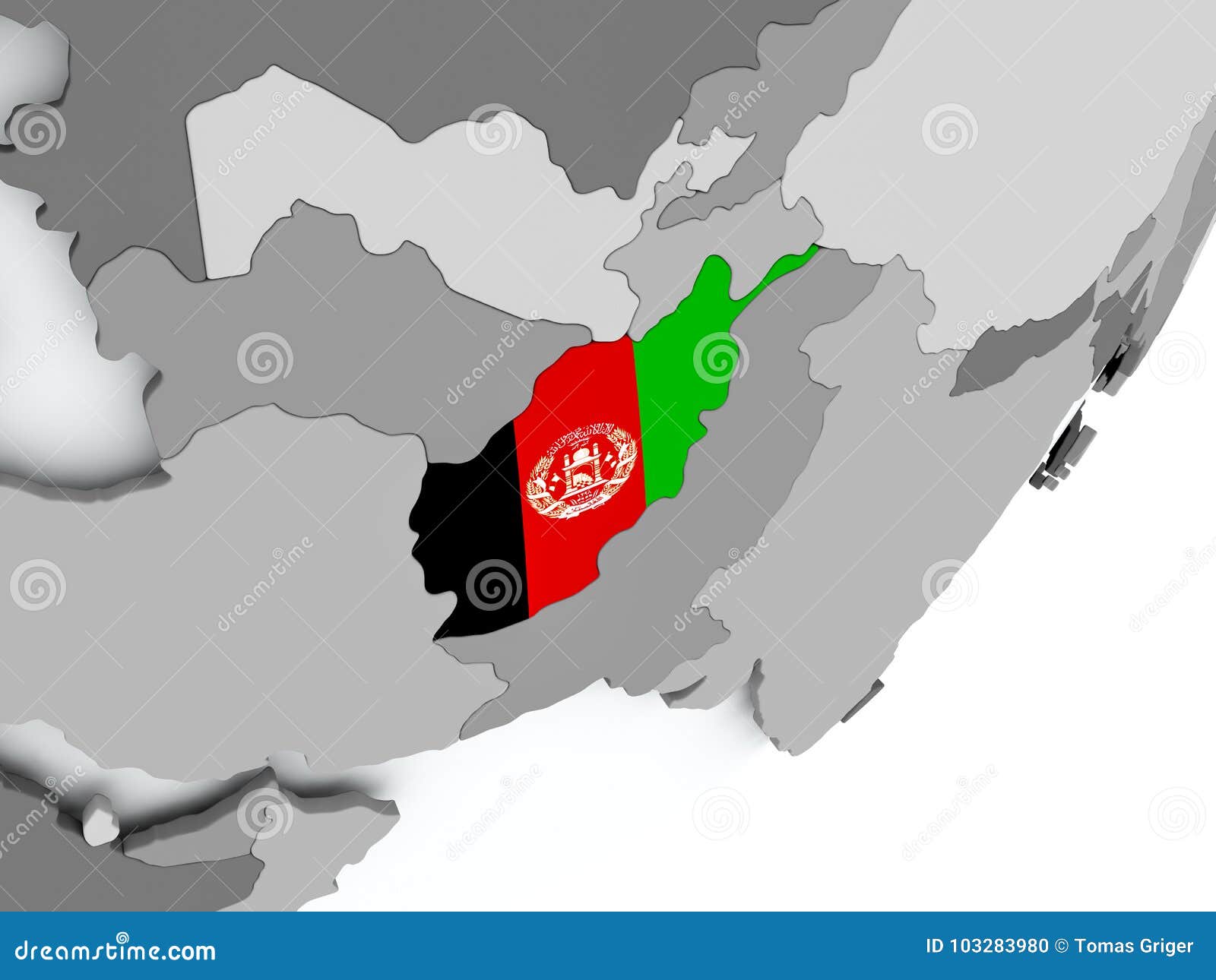 Flag of Afghanistan on map stock illustration. Illustration of flag ...