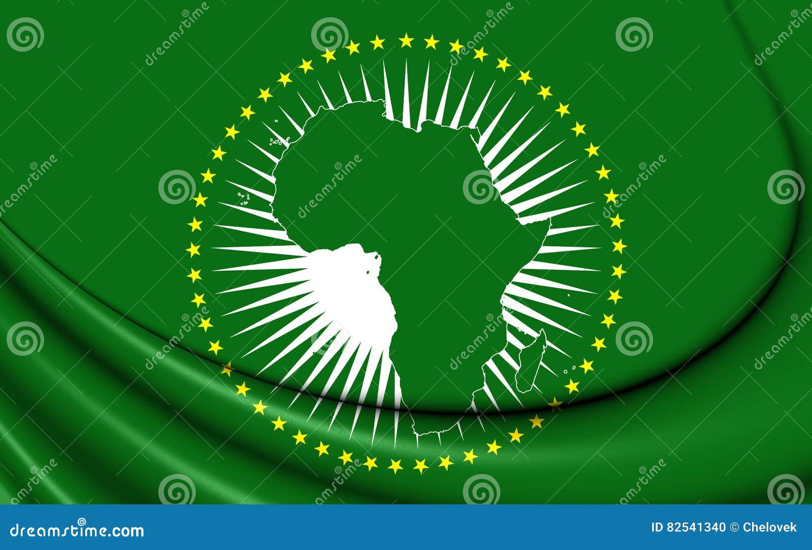 Flag of African Union stock illustration. Illustration of dimensional ...