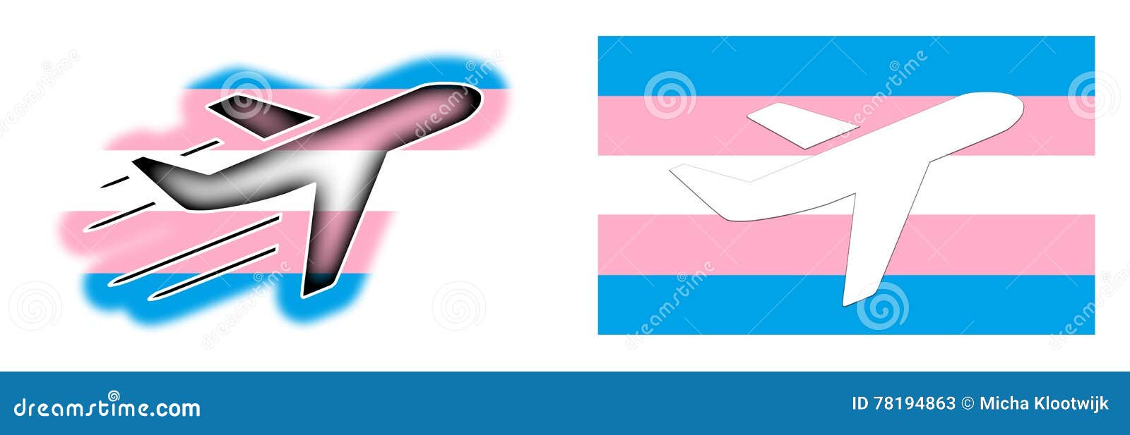 Flag - Airplane - Transgender Flag Stock Illustration - Illustration of ...