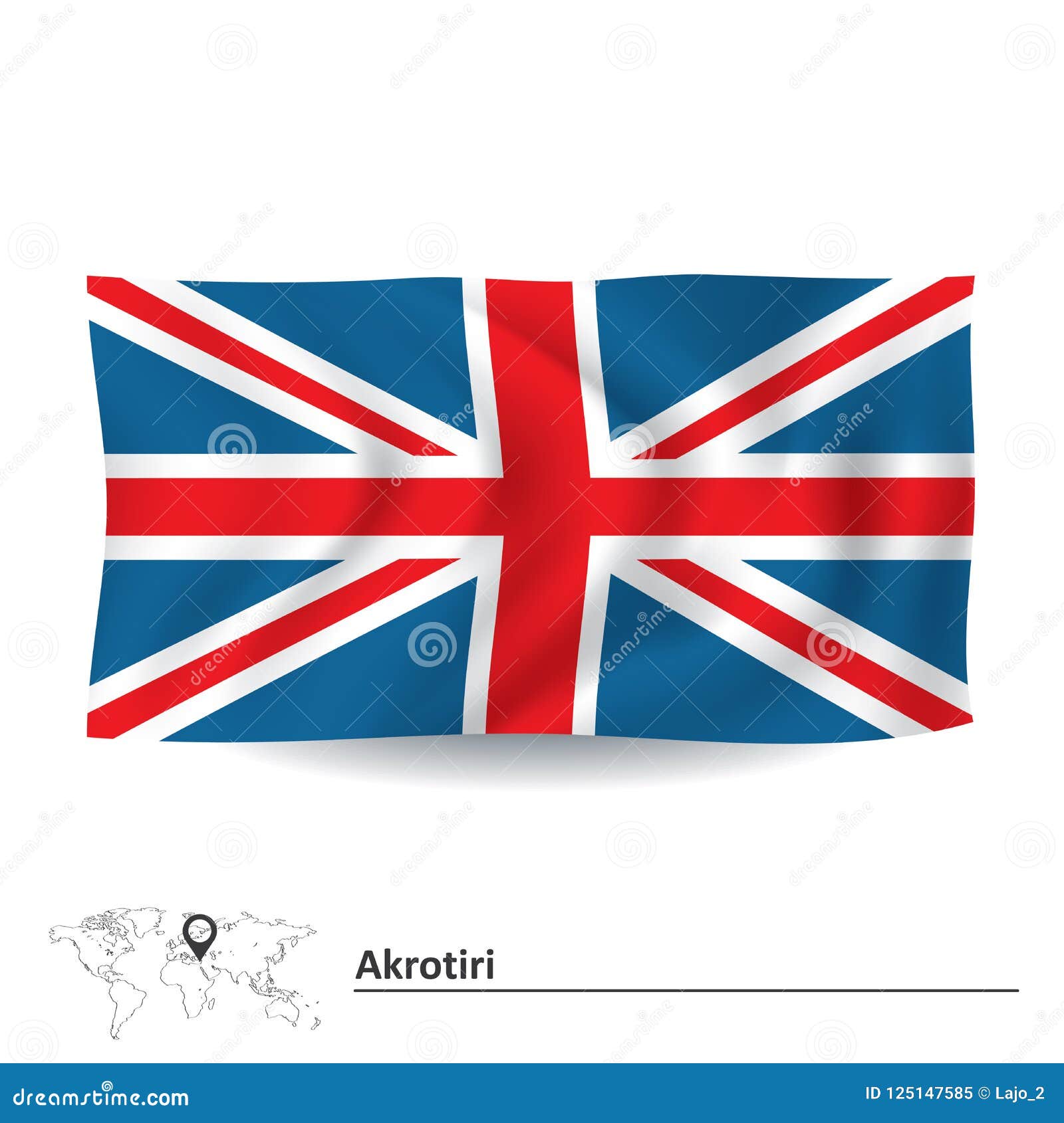 Flag of Akrotiri stock vector. Illustration of technology - 125147585