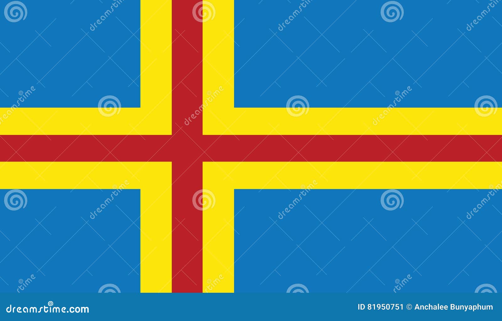 Flag of Aland Icon Illustration Stock Illustration - Illustration of ...