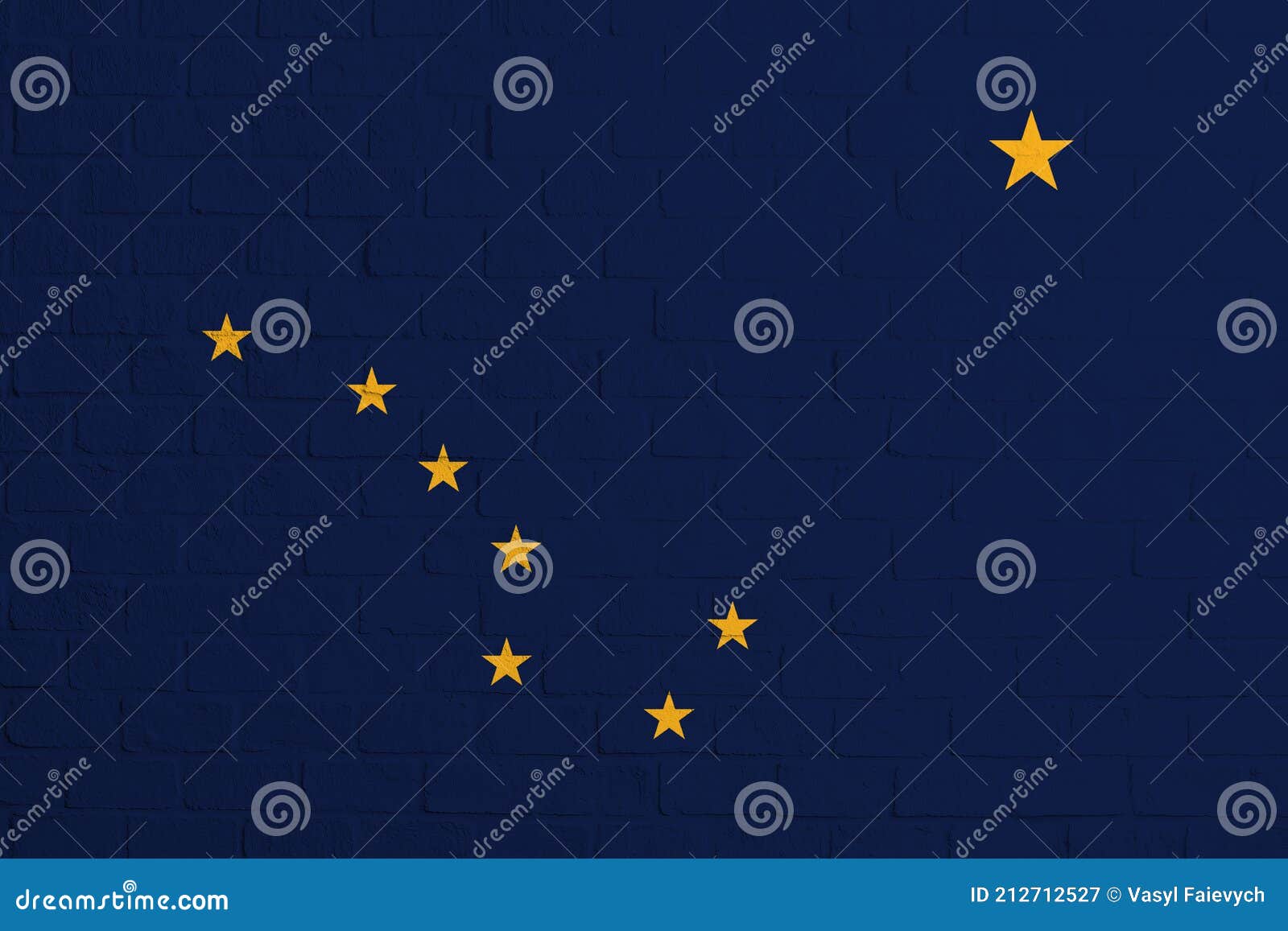 Flag of Alaska. Brick Wall Texture of the Flag of Alaska Stock ...