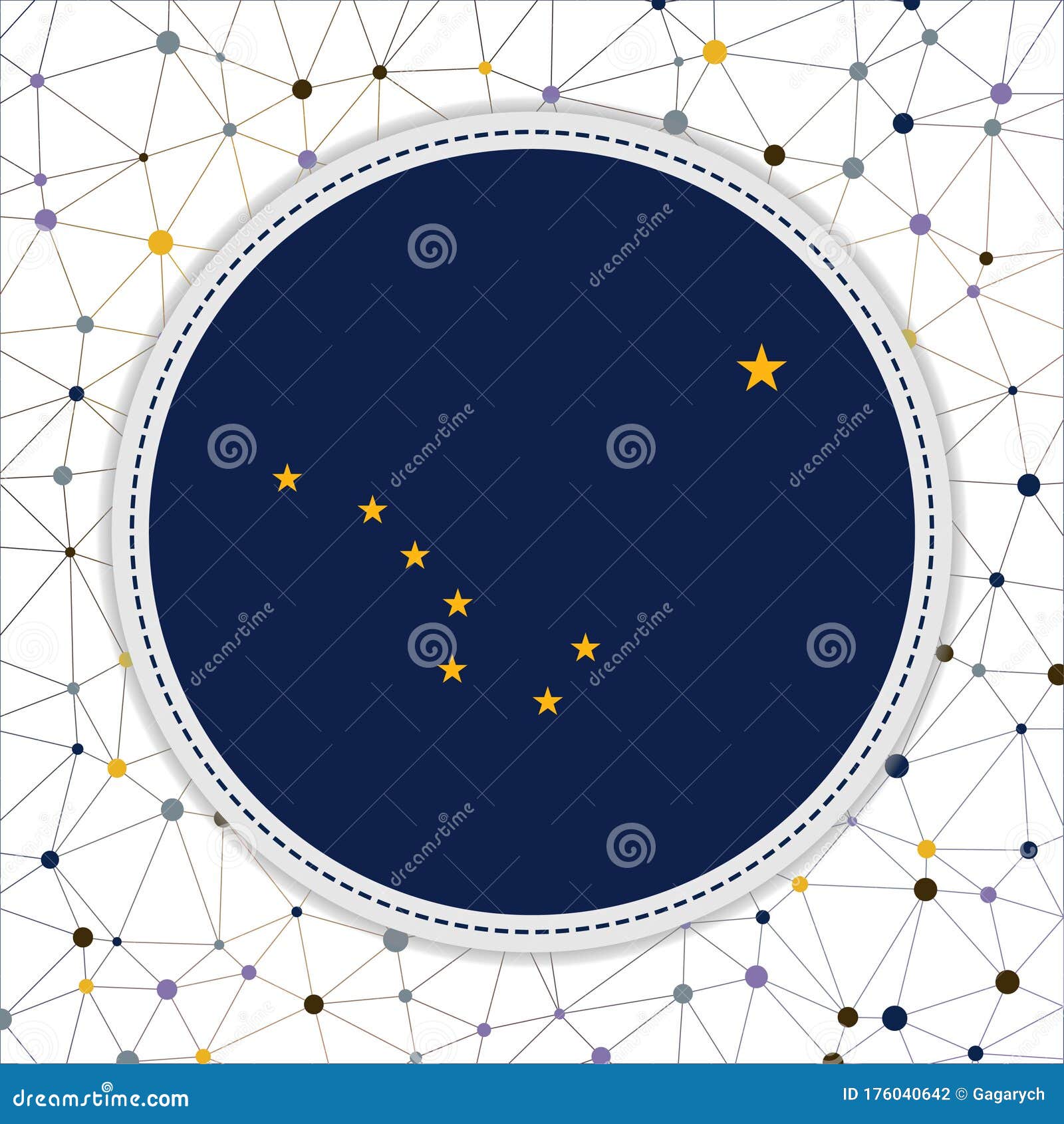 Flag of Alaska with Network Background. Stock Vector - Illustration of ...
