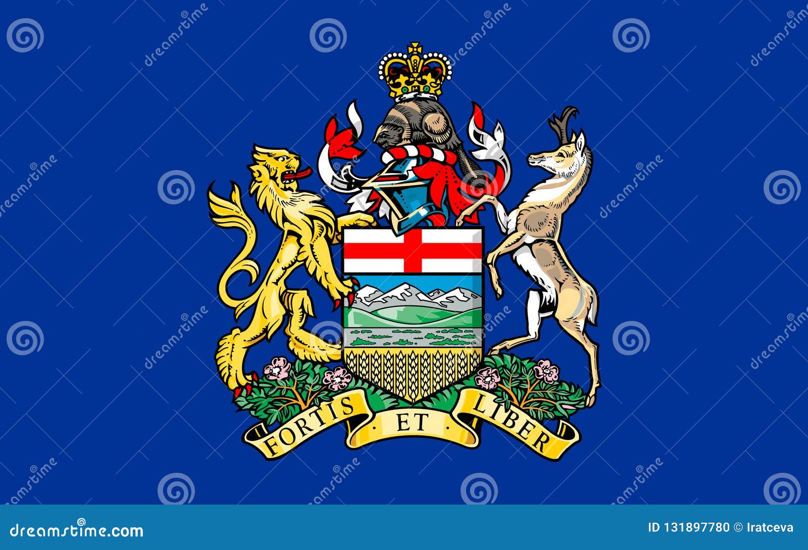 Flag of Alberta, Canada stock photo. Image of rendering - 131897780
