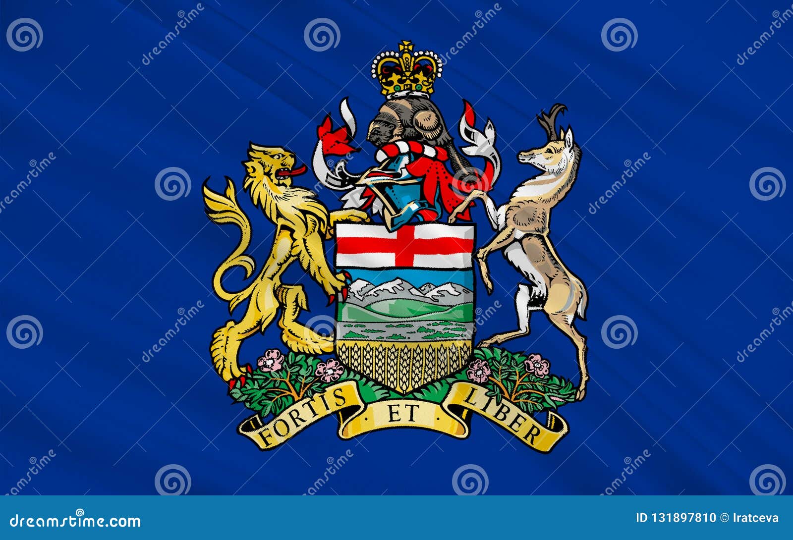 Flag of Alberta, Canada stock photo. Image of cloth - 131897810