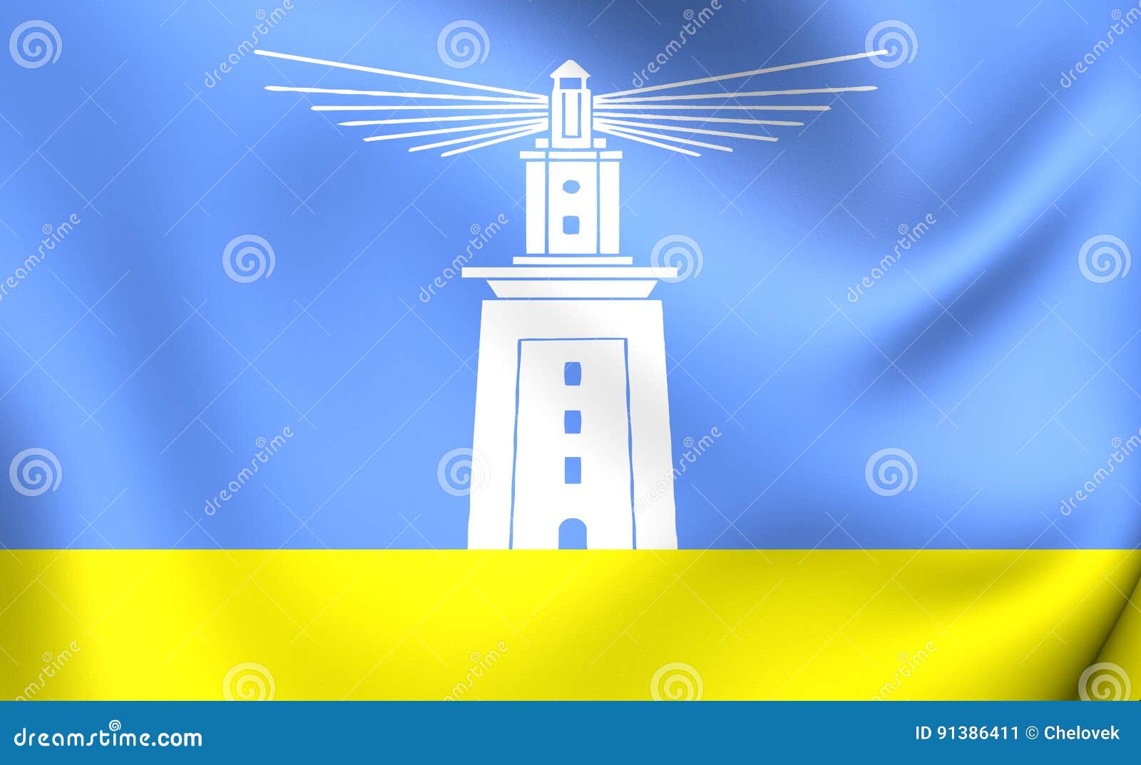 Flag of Alexandria, Egypt. stock illustration. Illustration of wave ...