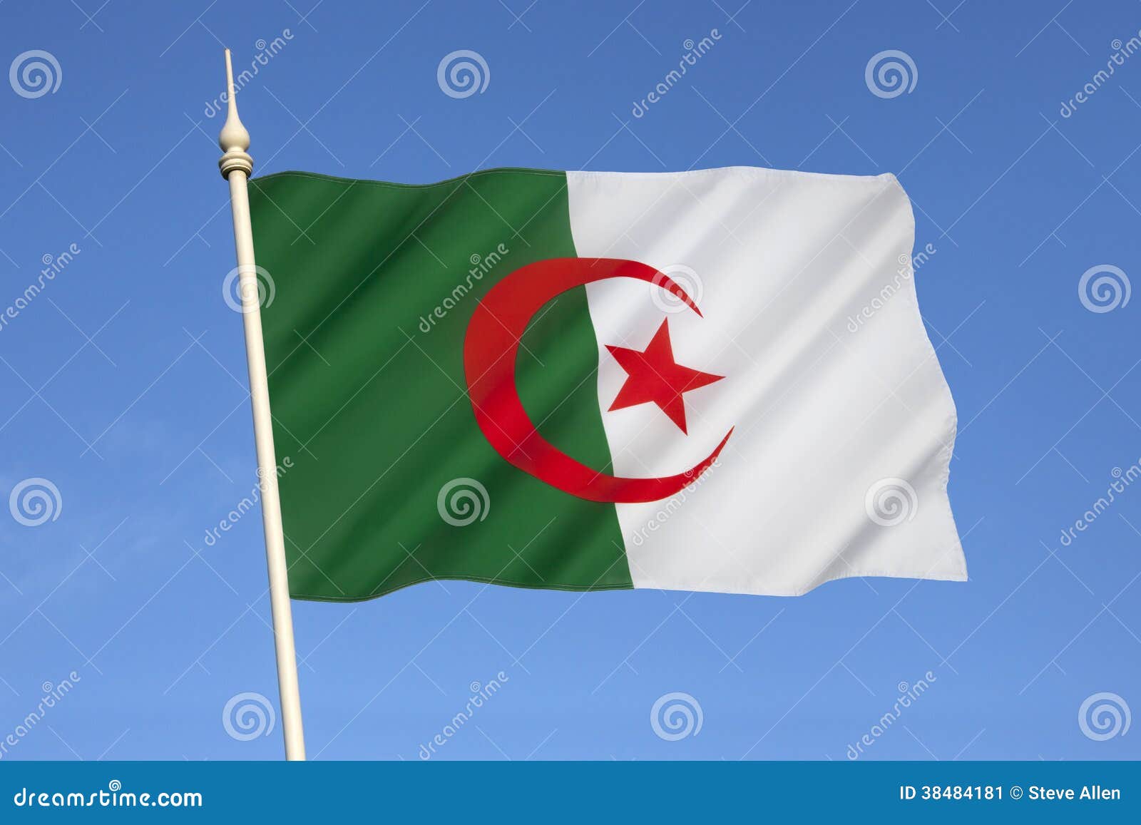 National Flag Algeria Flagpole Stock Photos by Megapixl