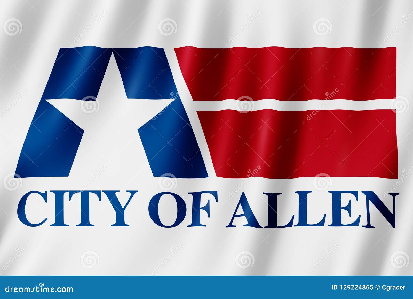 Flag of Allen City, Texas US Stock Illustration - Illustration of silk ...