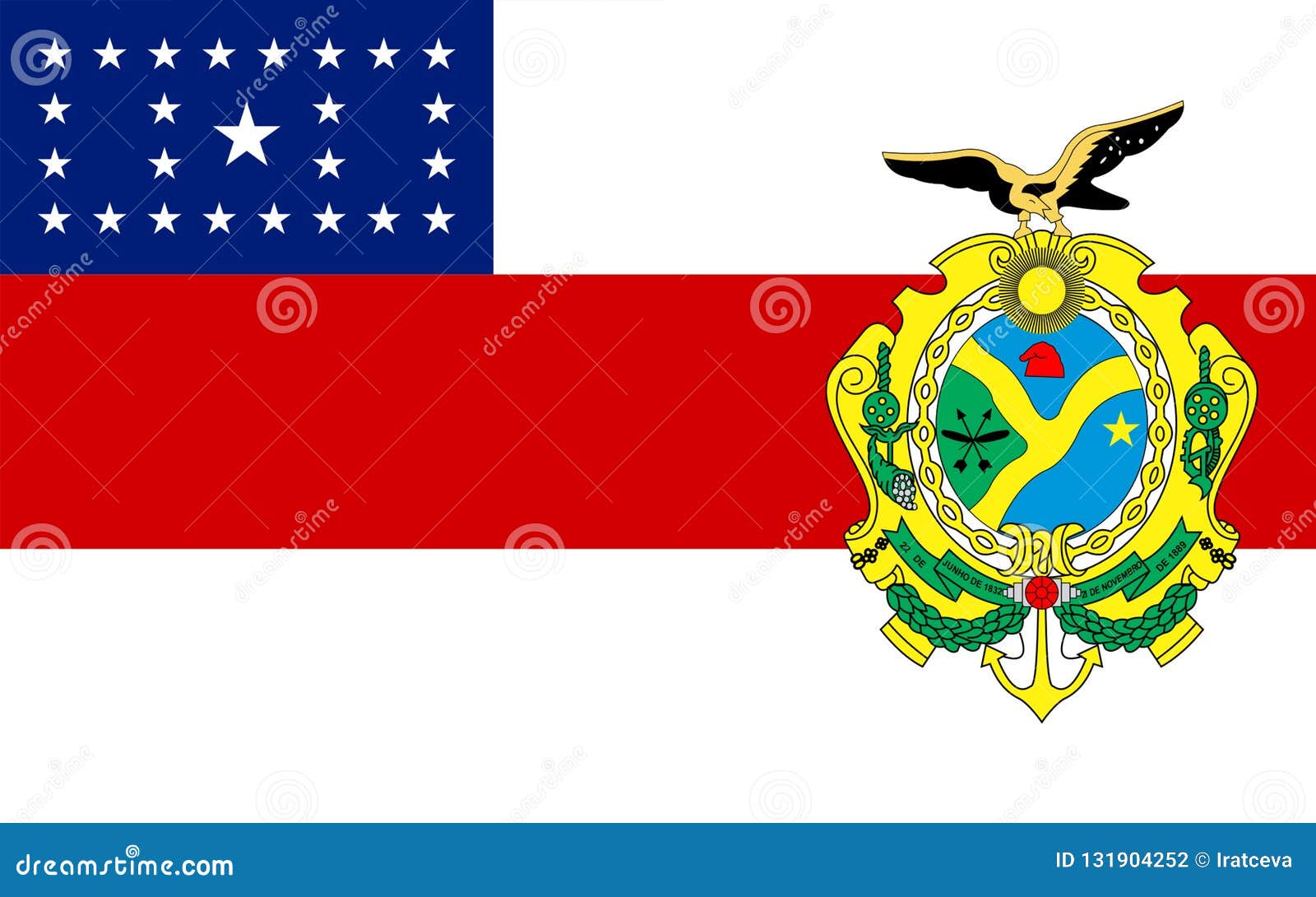 Flag of Amazonas, Brazil stock illustration. Illustration of football ...