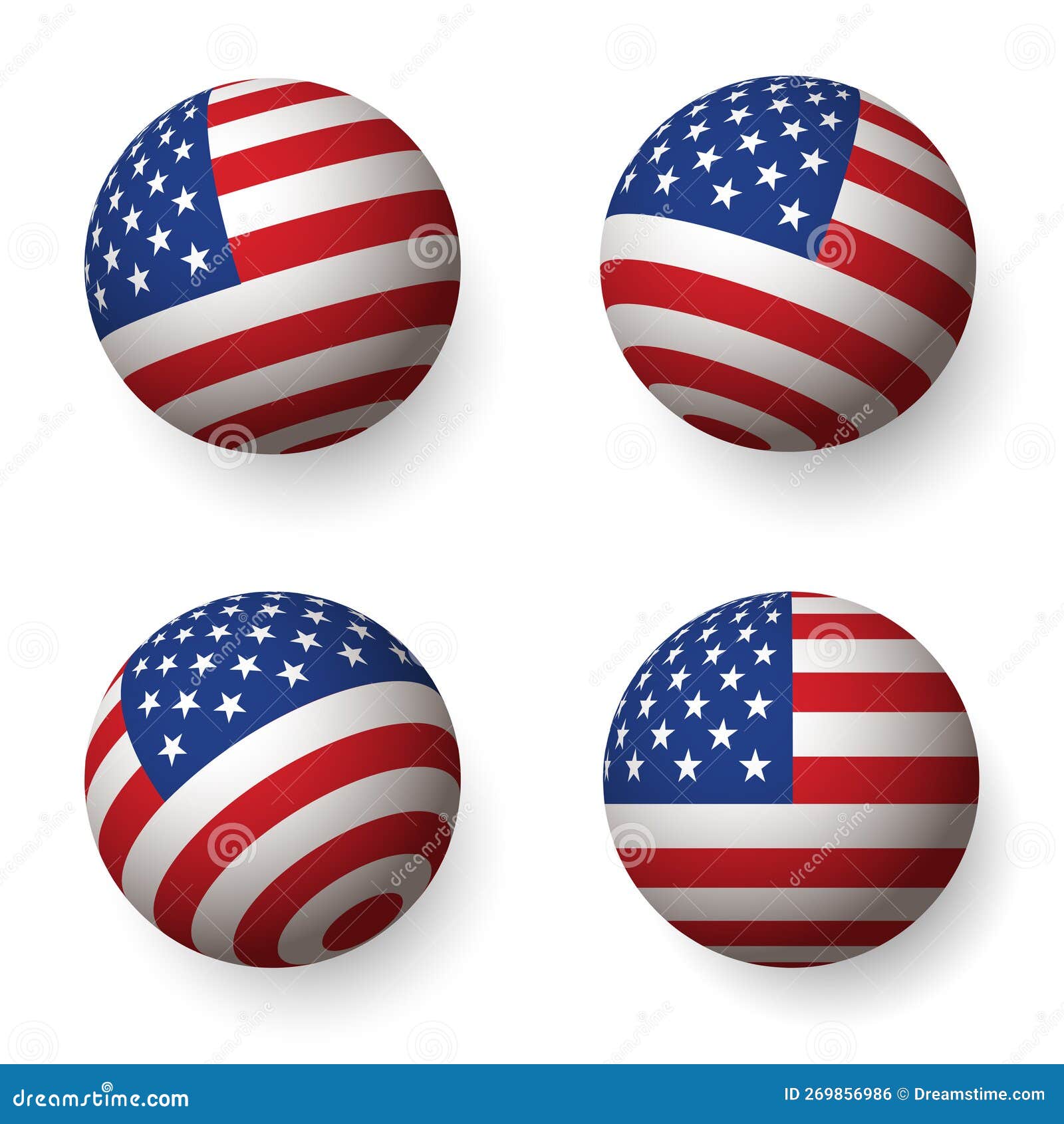 Flag of America Circle 3d Shape Stock Vector - Illustration of design ...