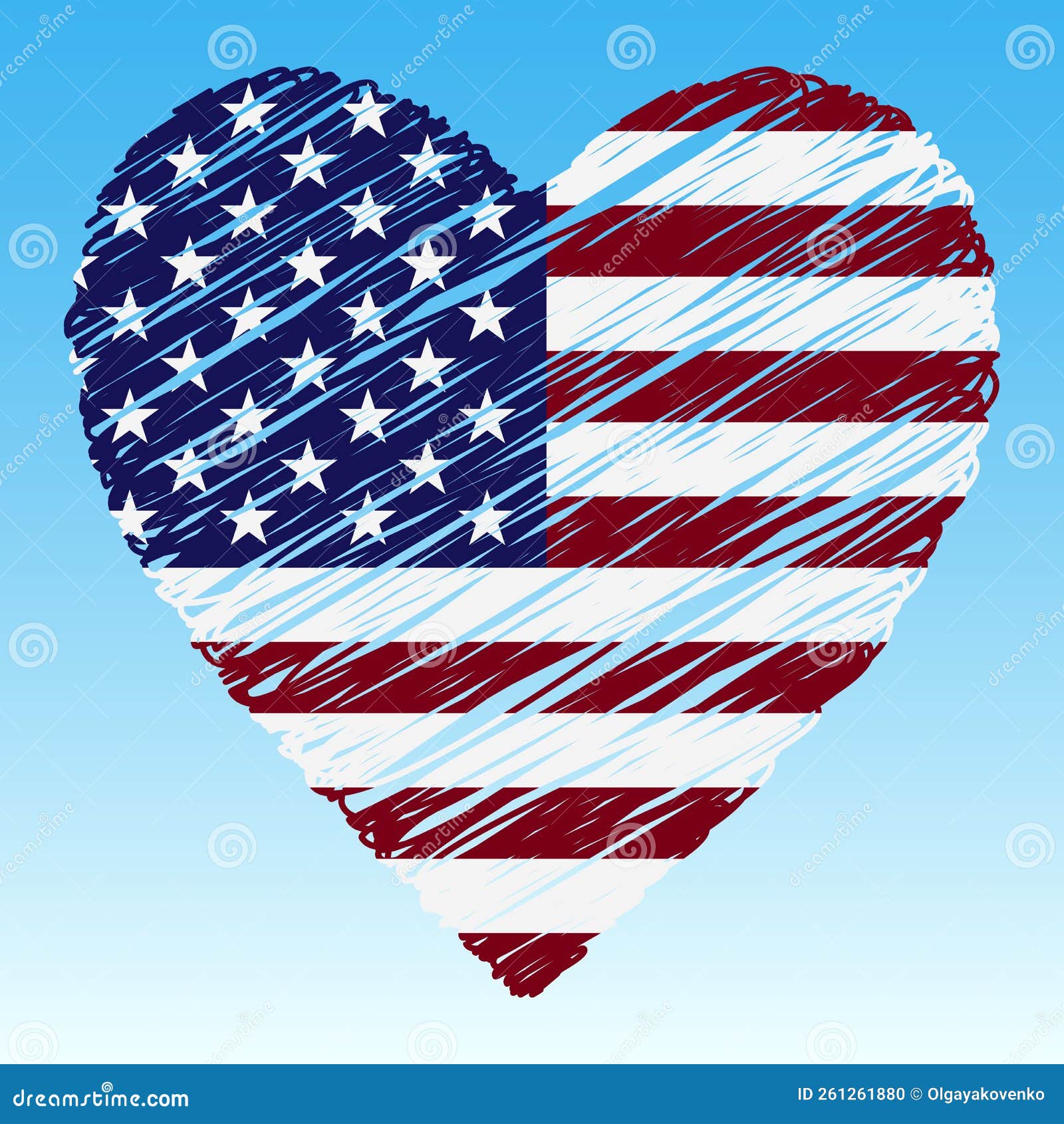 Flag America, Heart Shape, Grunge Style Stock Vector - Illustration of ...