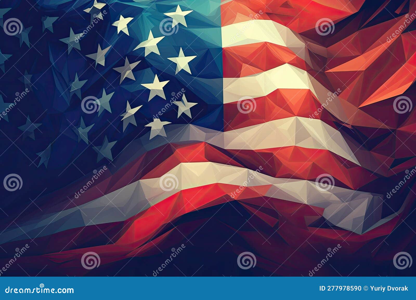 Flag of America, Polygon Style Stock Illustration - Illustration of ...